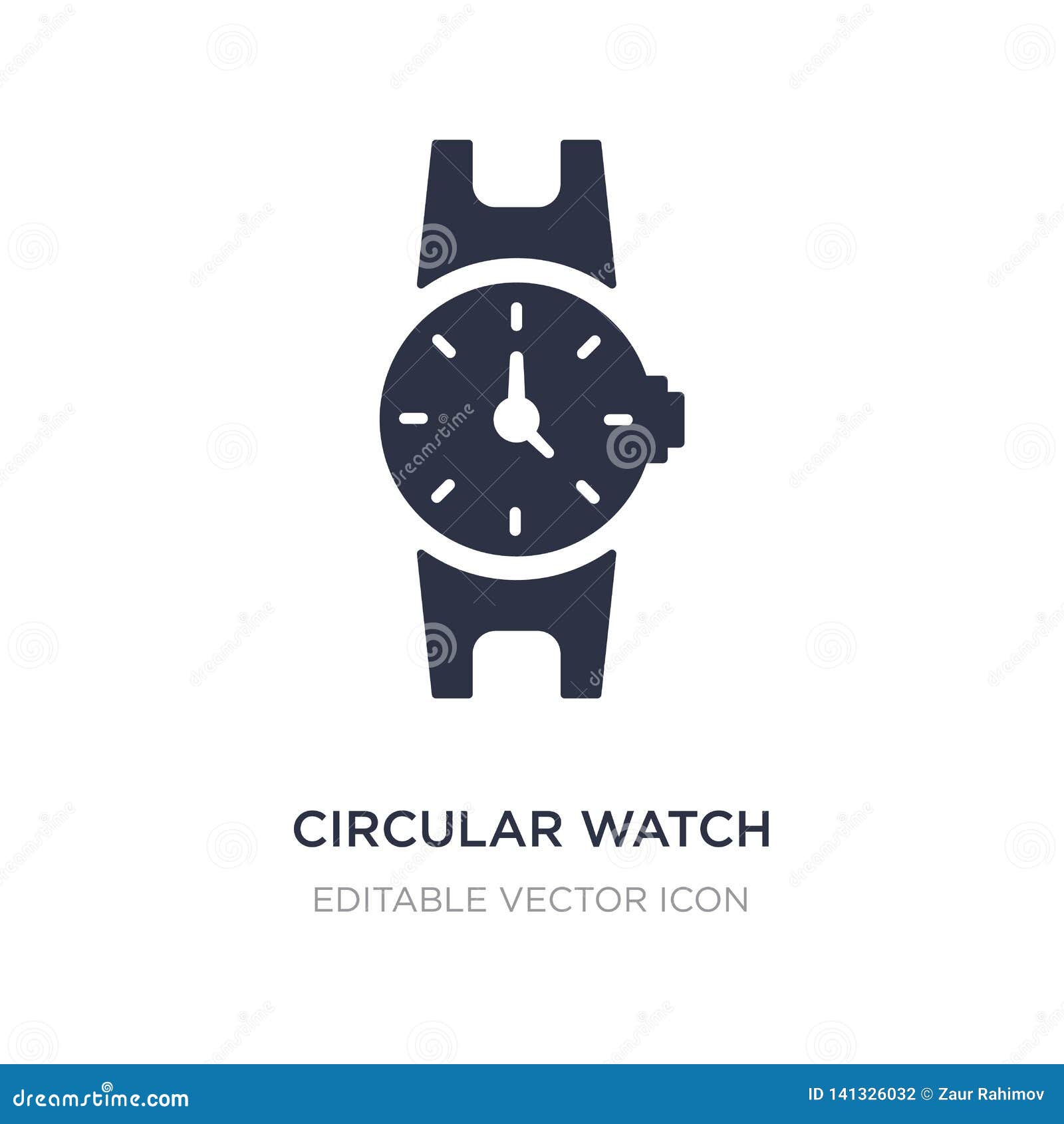 Circular Watch Icon on White Background. Simple Element Illustration ...