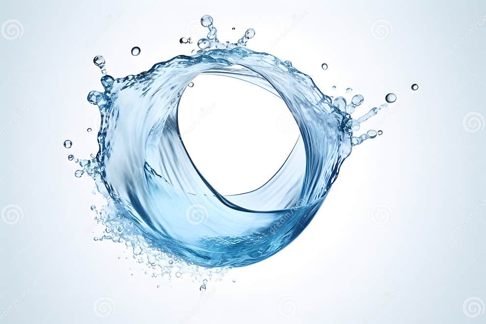 Circular Water Splash Wave Isolated on White Background. Generative AI ...