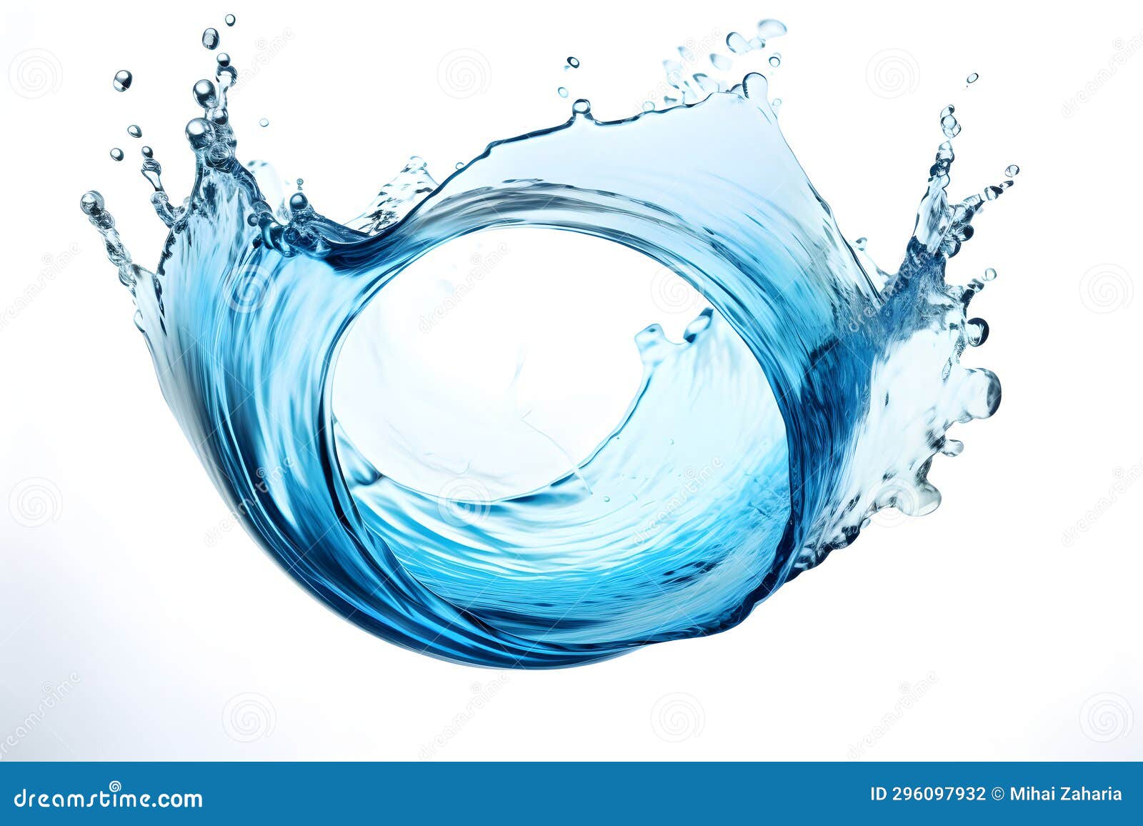 Circular Water Splash Wave Isolated on White Background. Generative AI ...