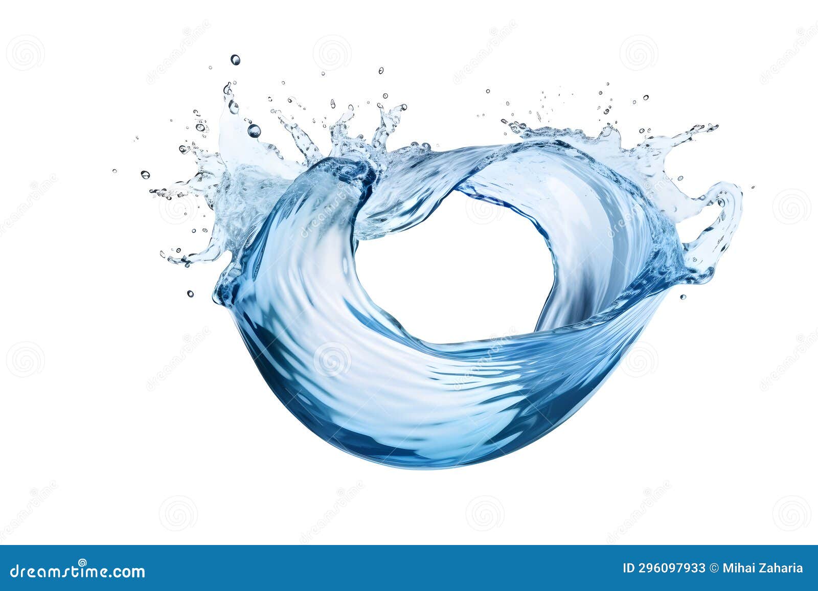 Circular Water Splash Wave Isolated on White Background. Generative AI ...