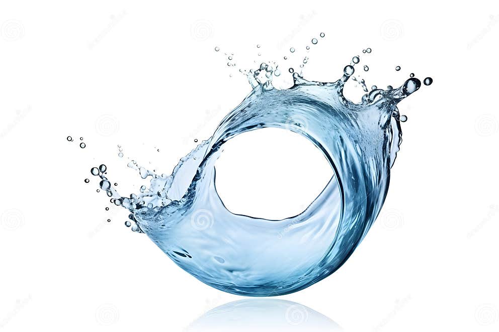 Circular Water Splash Wave Isolated on White Background. Generative AI ...