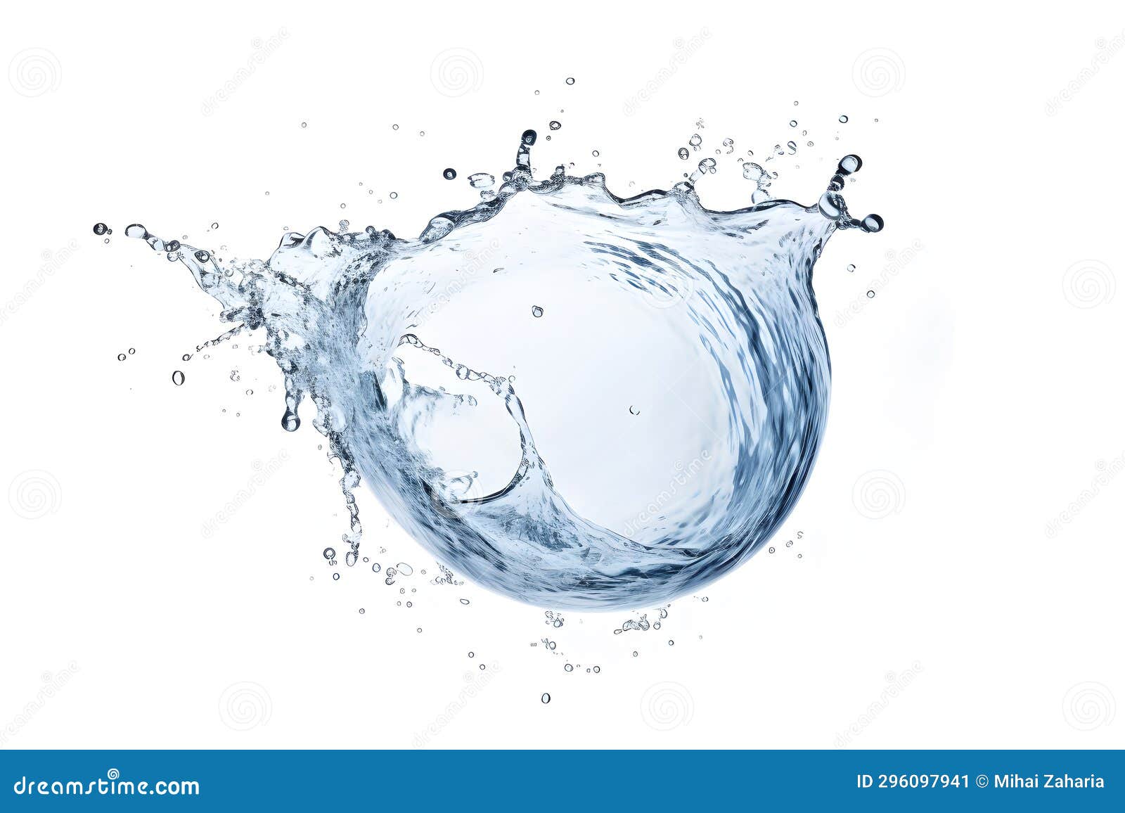 Circular Water Splash Wave Isolated on White Background. Generative AI ...