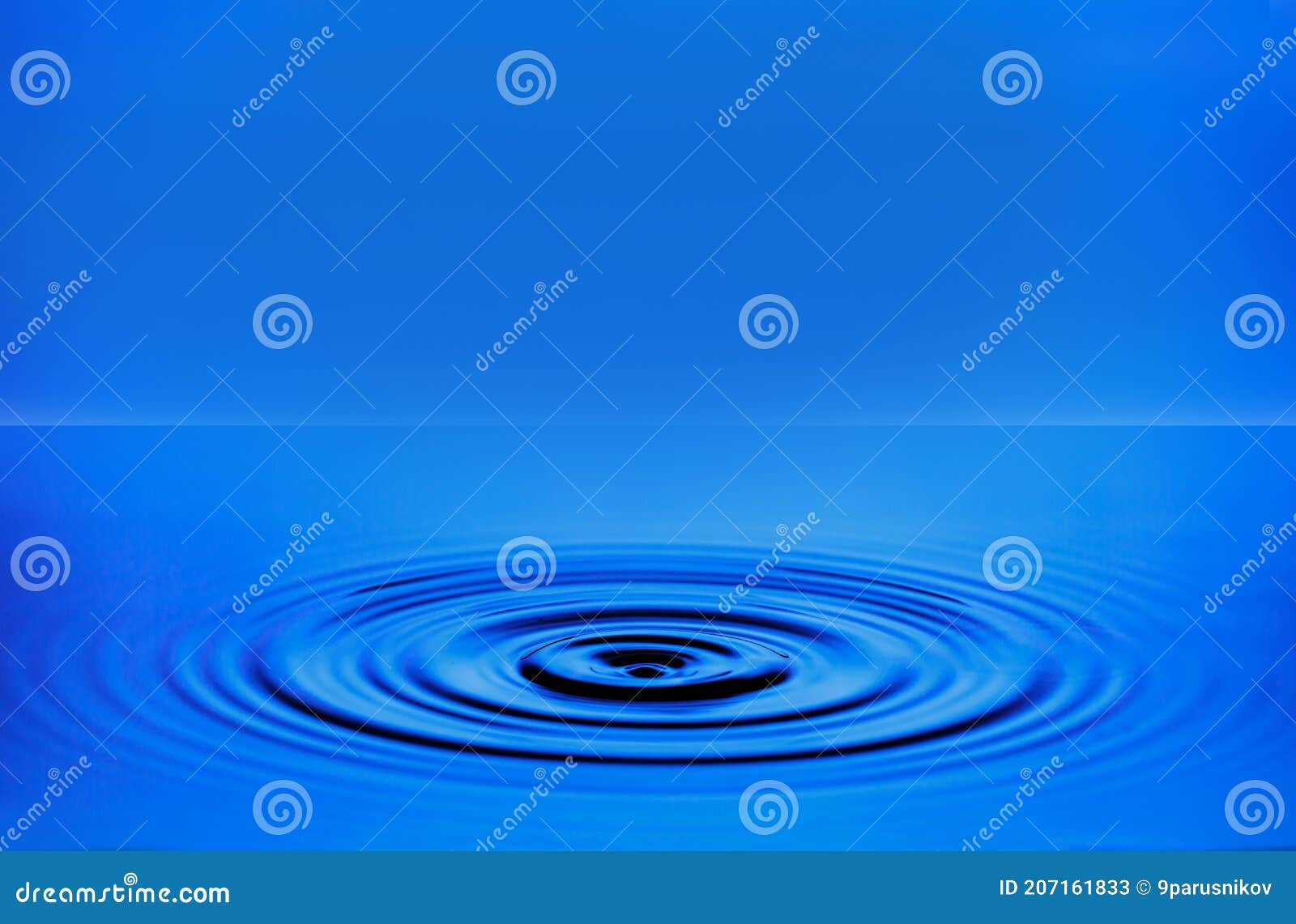 Circular Waves on the Surface of the Blue Water. Stock Image - Image of ...