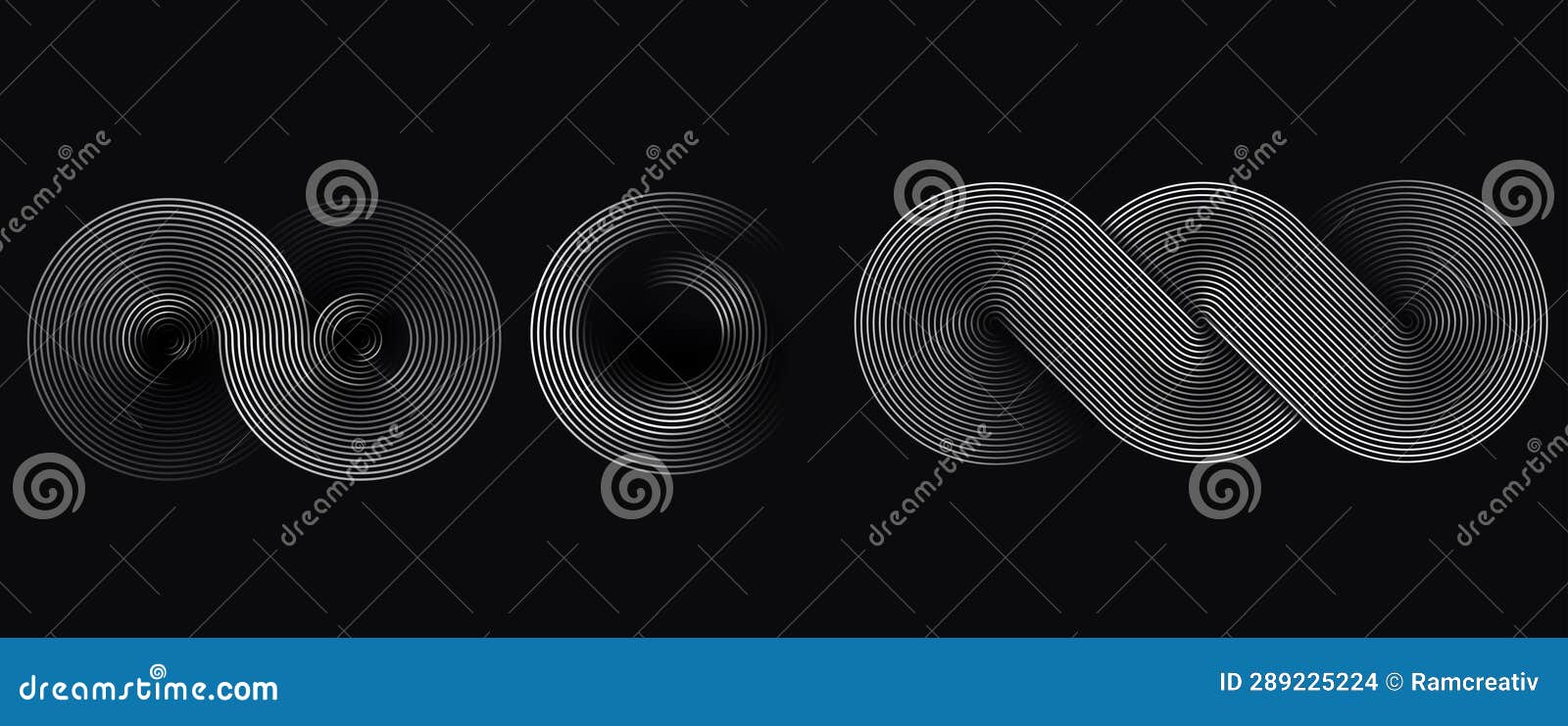 Circular Wavy Spiral Infinity Symbol, Sound Wave Rhythm from Lines ...