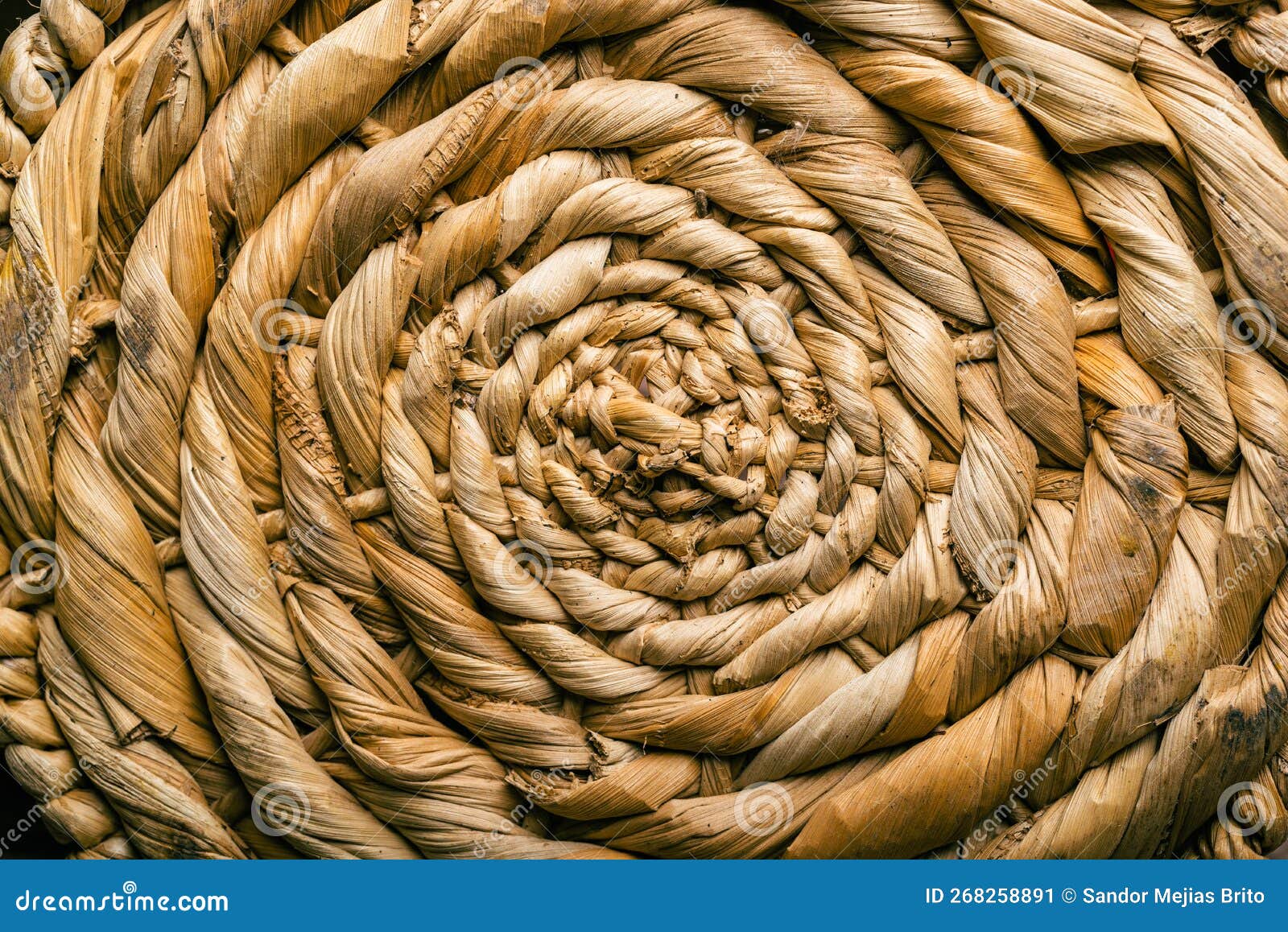 Circular Weave Made with Vegetable Fiber Stock Image - Image of ...