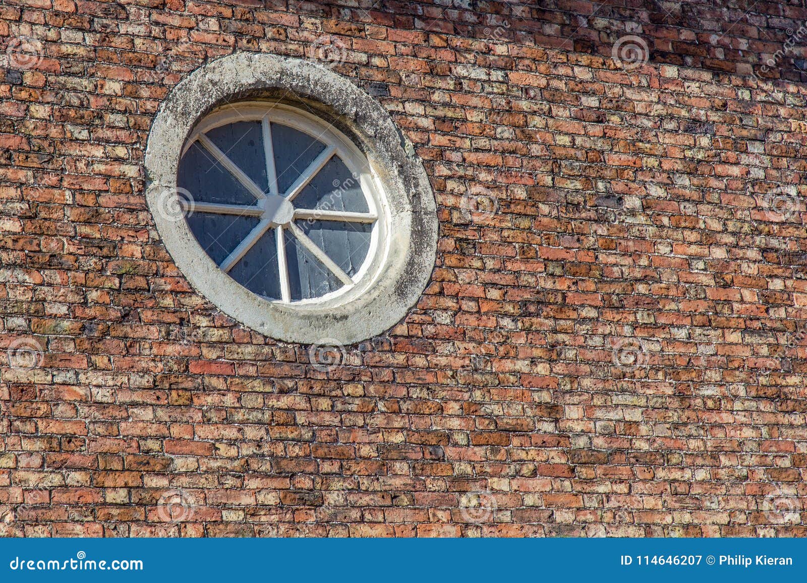 Circular Window in Brick Wall Stock Image - Image of white, round ...