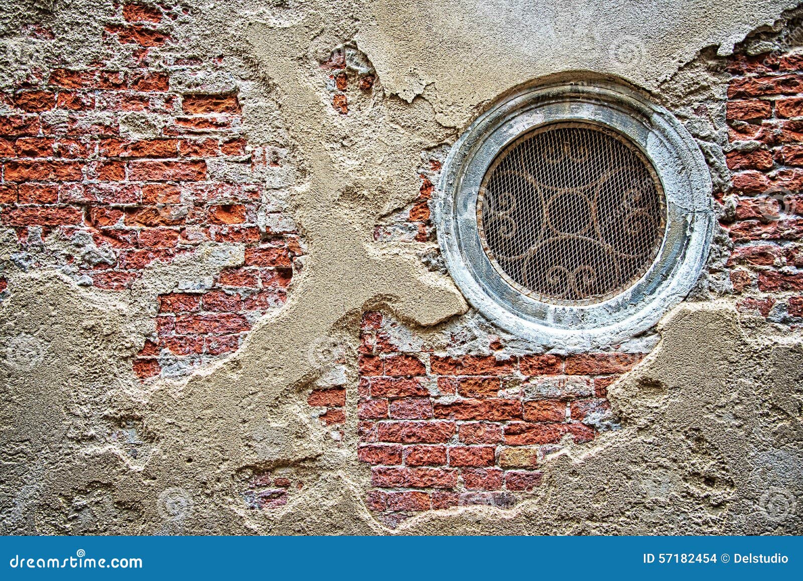 Circular Window in an Old Wall Stock Photo - Image of colored, wall ...