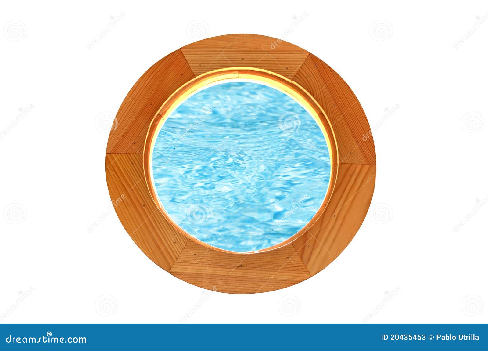 Circular Window Overlooking the Pool Water Stock Image - Image of light ...