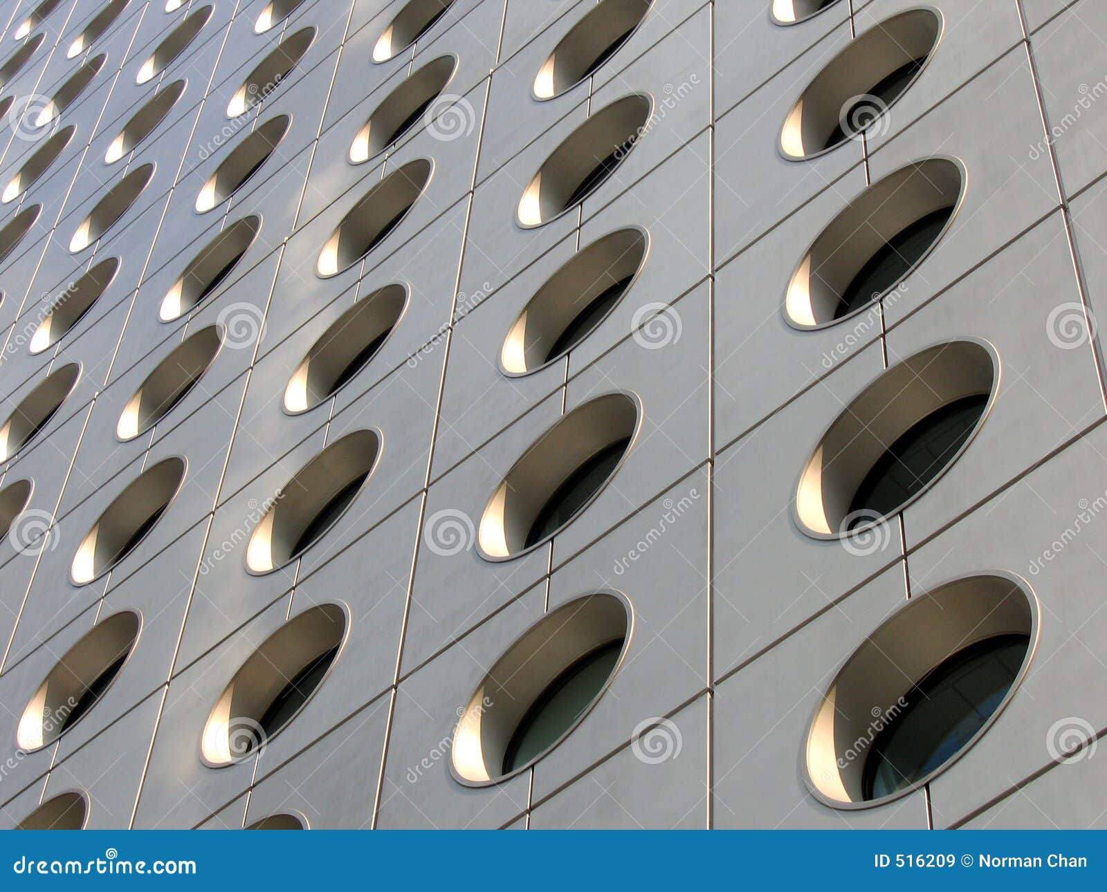 Circular Windows of an Office Building Stock Image - Image of detail ...