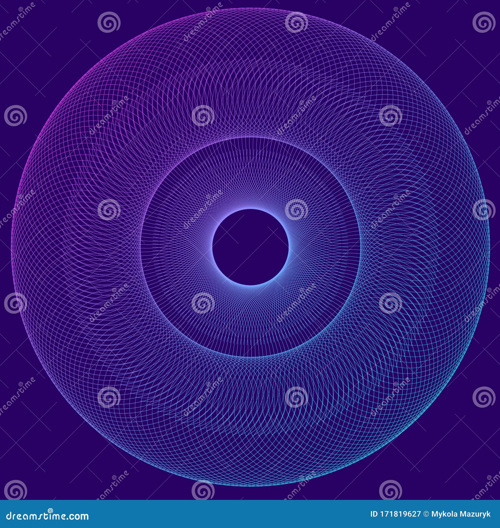 Circular Wireframe As Logo Element or Frame. Digital Abstract ...