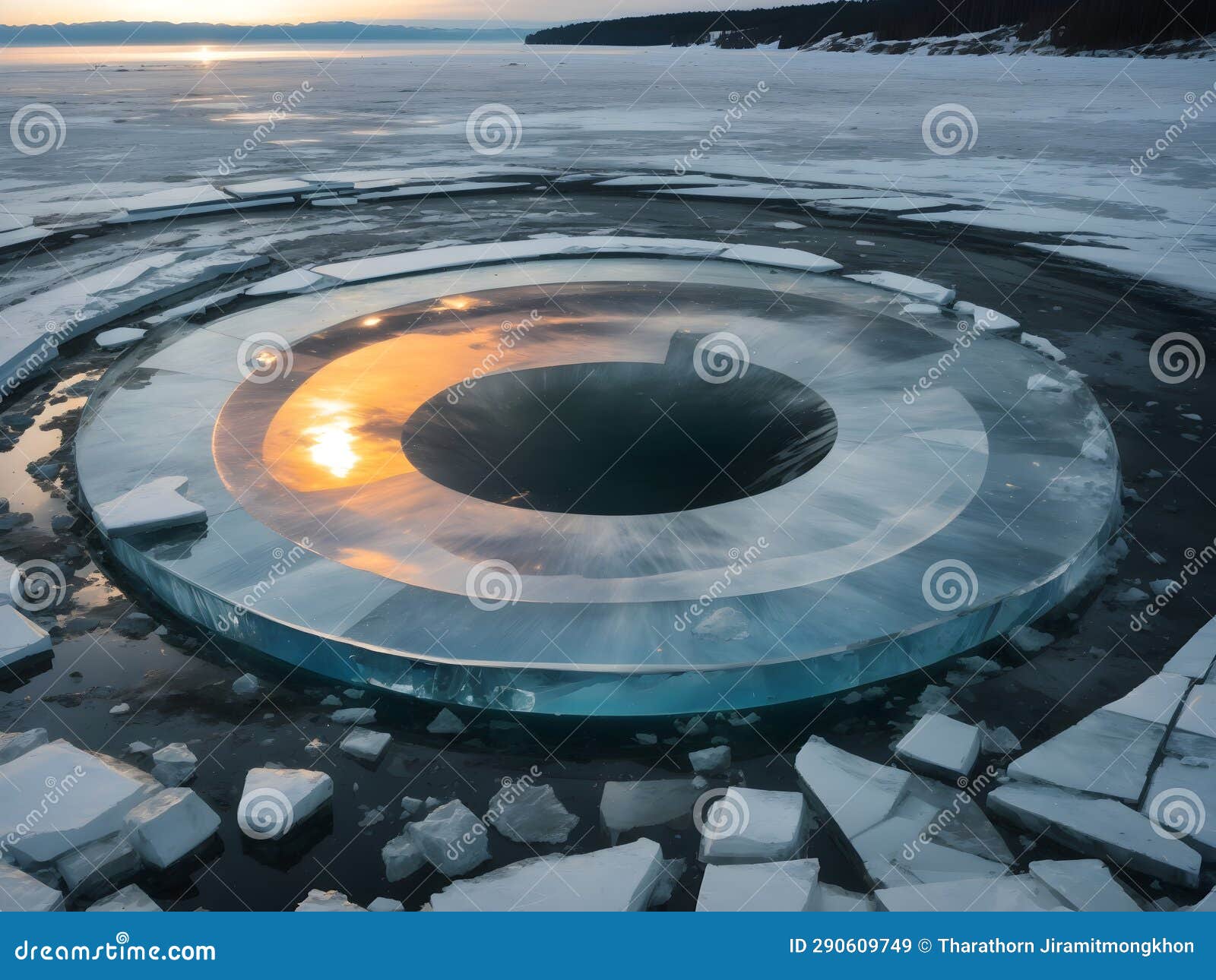 Circular Wonders: Captivating Ice Circle Photography Stock Illustration ...
