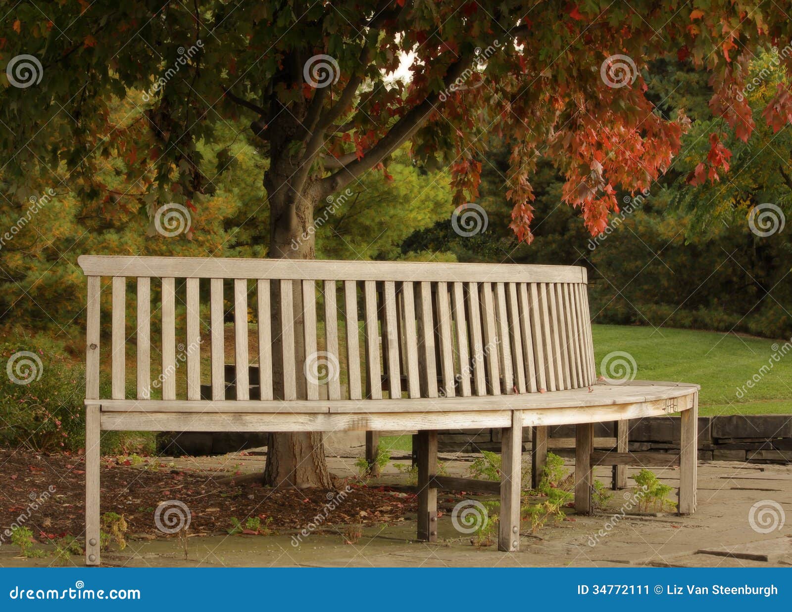 Circular Wooden Bench stock image. Image of circular - 34772111
