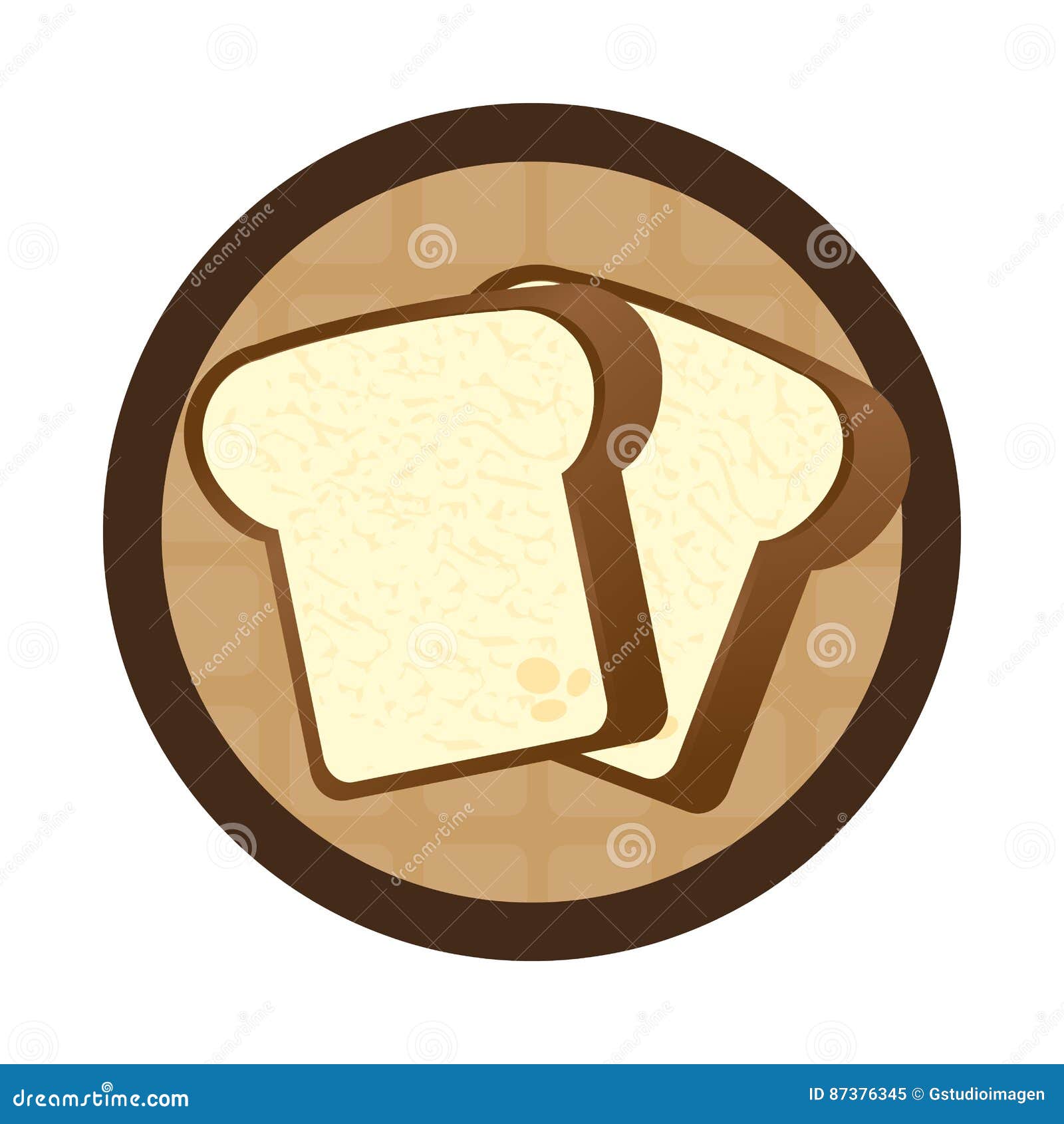 Circular Wooden Border with Slice of Bread Stock Vector - Illustration ...