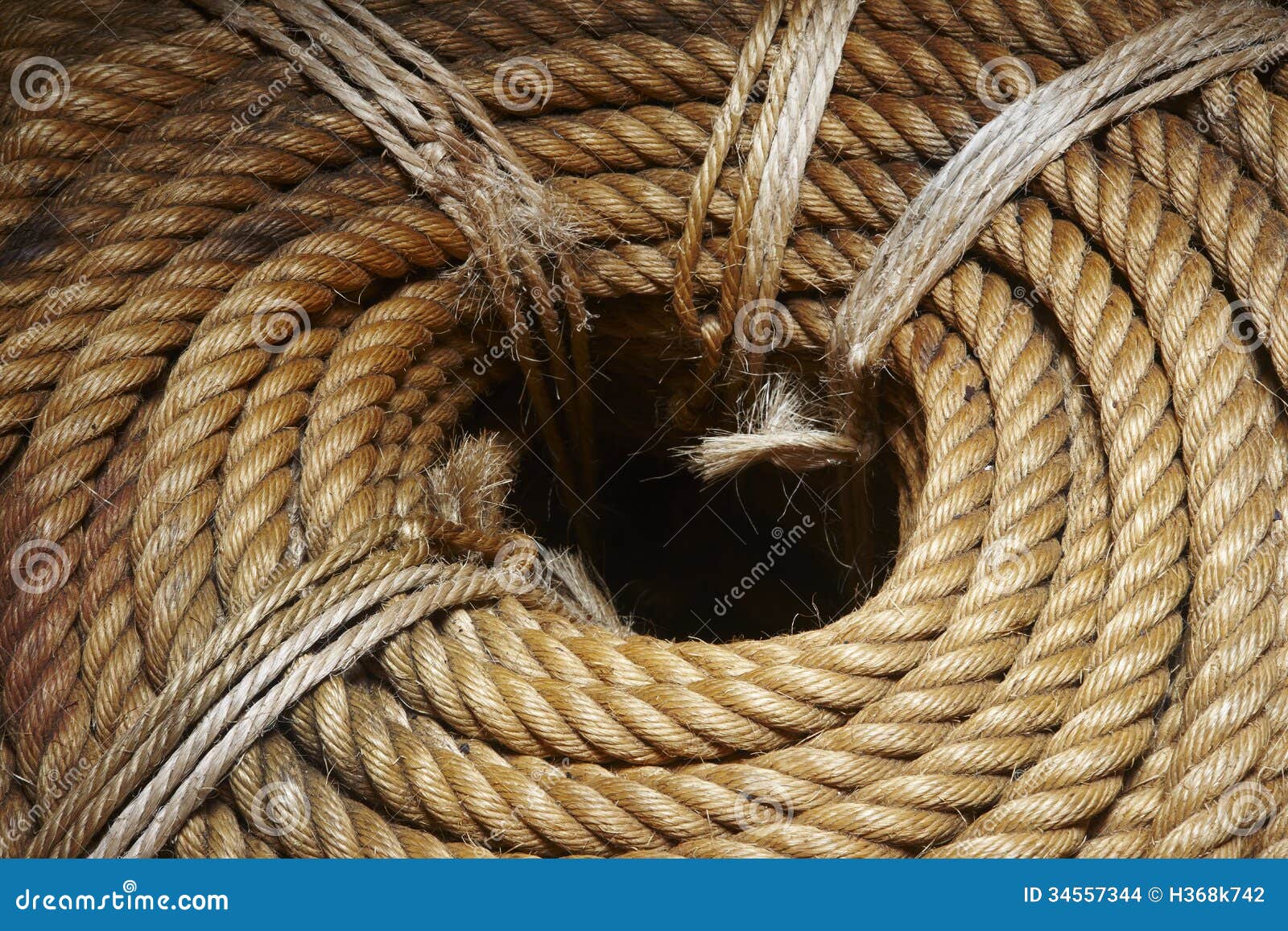 Circular wrapped rope. stock photo. Image of single, objectsequipment ...
