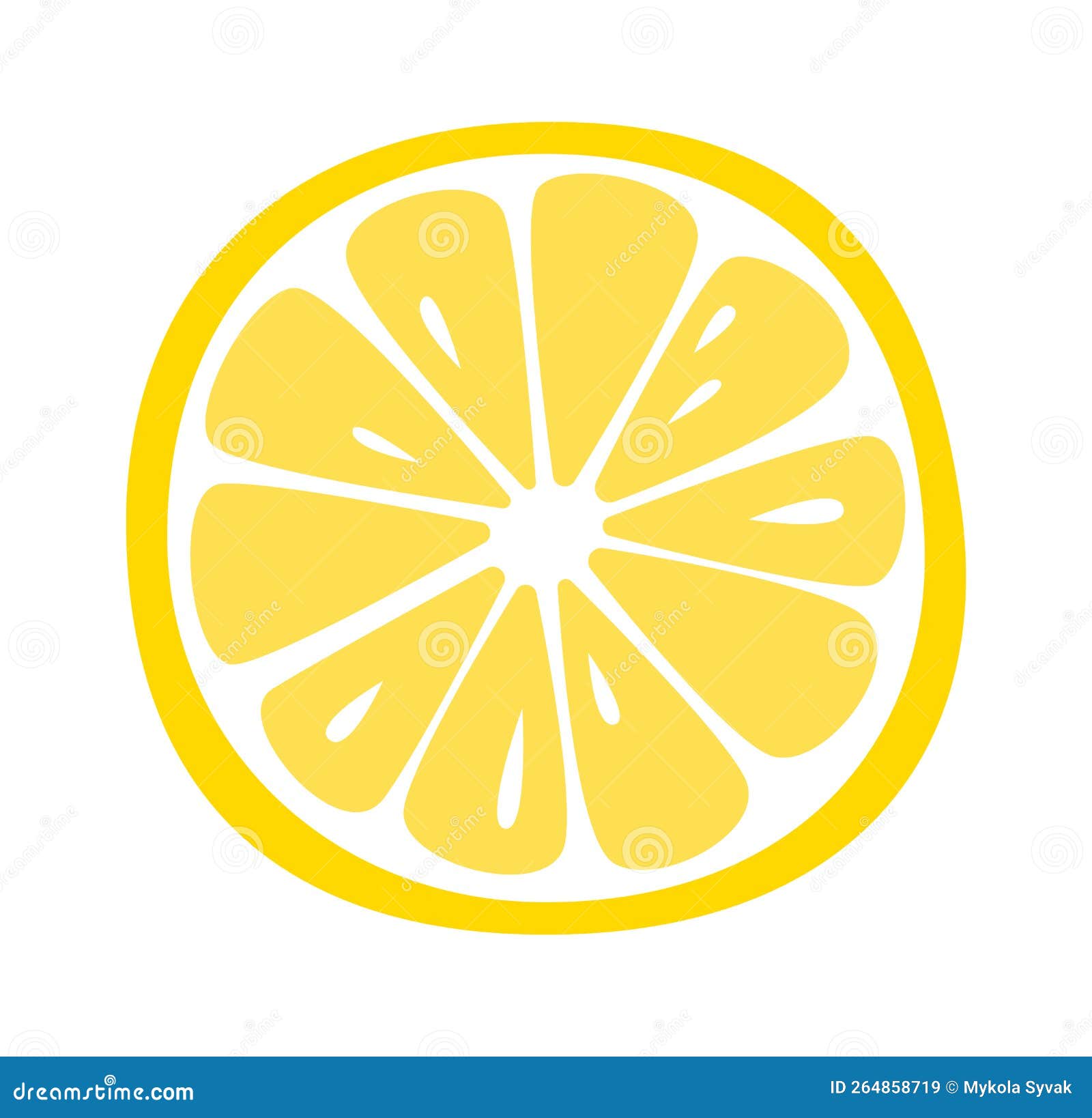 Circular Yellow Lemon Slice Flat Icon Stock Vector - Illustration of graphic, juice: 264858719