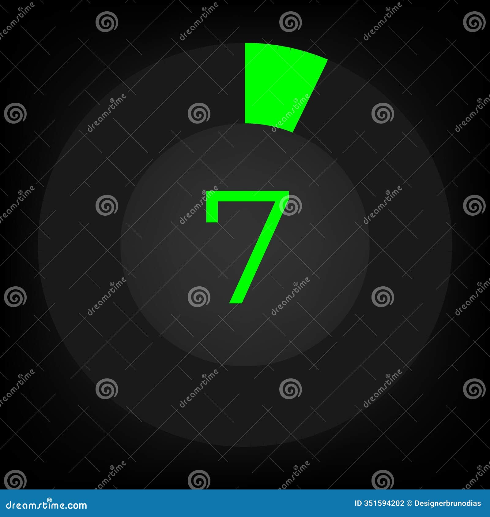 Circulate Progress Bar with Numeric Count at the 7 Stock Illustration ...