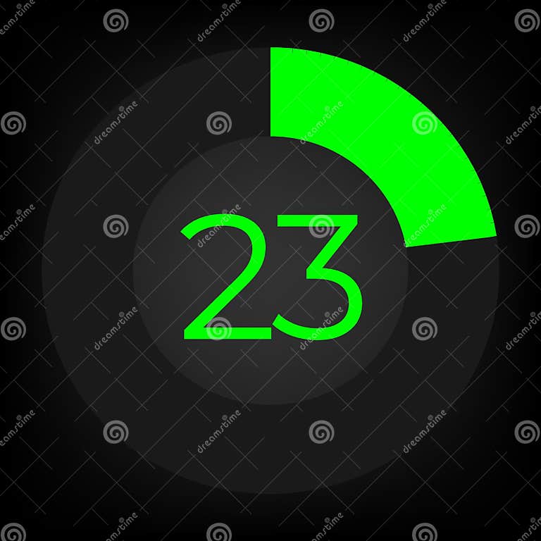 Circulate Progress Bar with Numeric Count at the 23 Stock Illustration ...