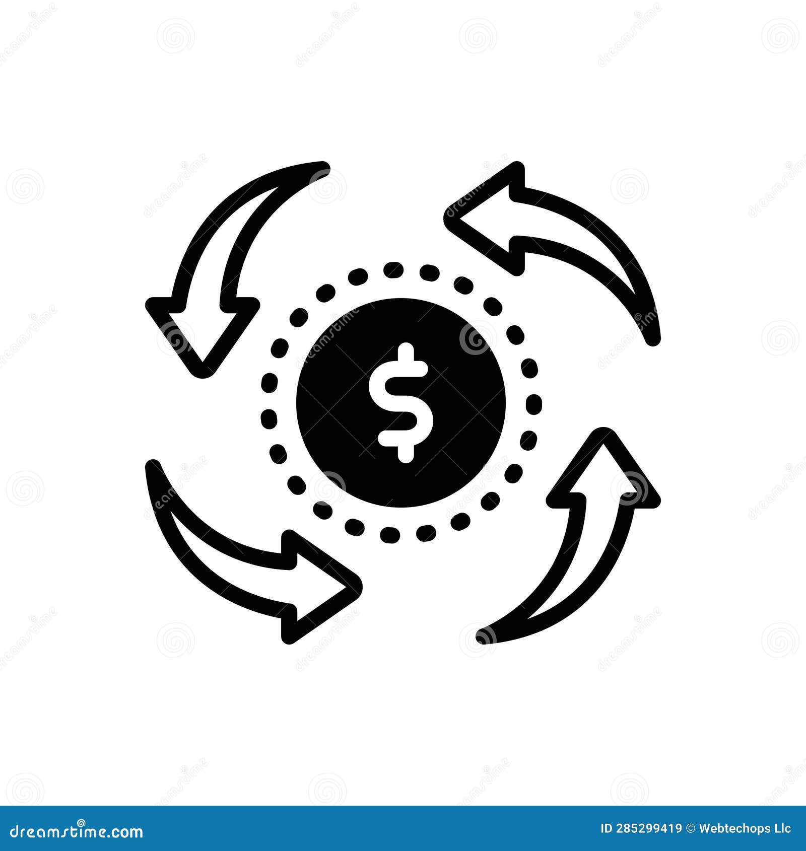 Black Solid Icon for Circulation, Diffusion and Proliferation Stock ...