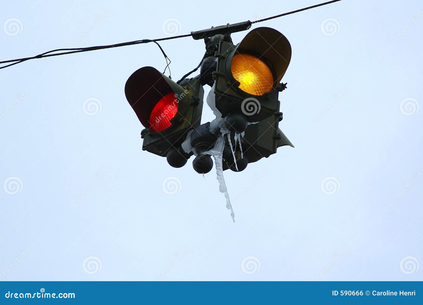 Circulation Lights with Icicles Stock Photo - Image of seasonal, close ...