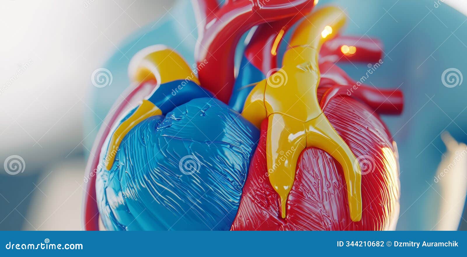 Circulatory System Illustration Realistic 3D Model of the Human Heart ...