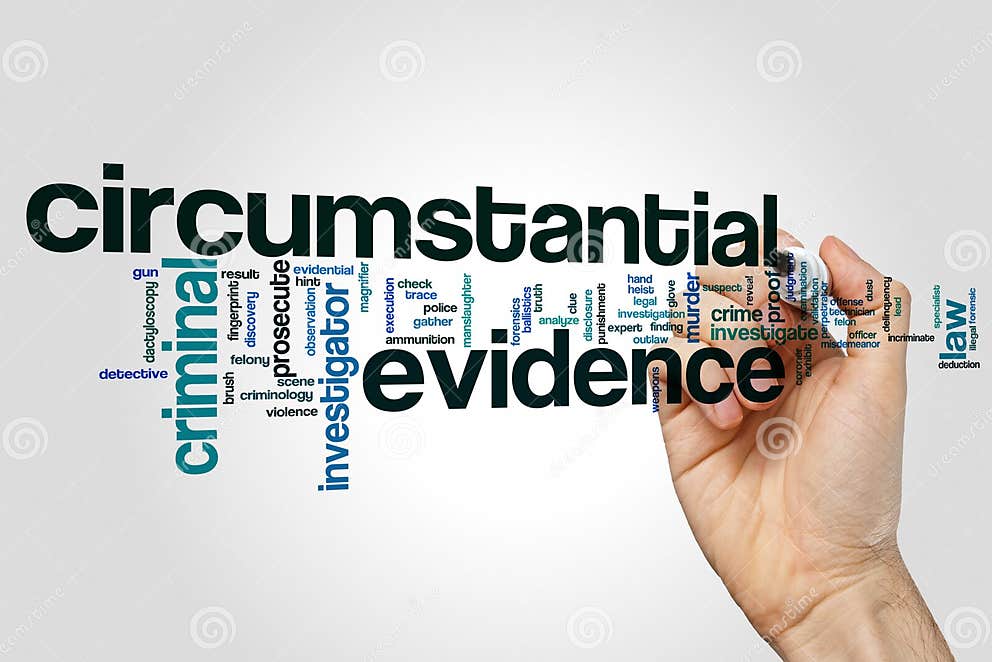 Circumstantial Evidence Word Cloud Stock Image - Image of investigate ...
