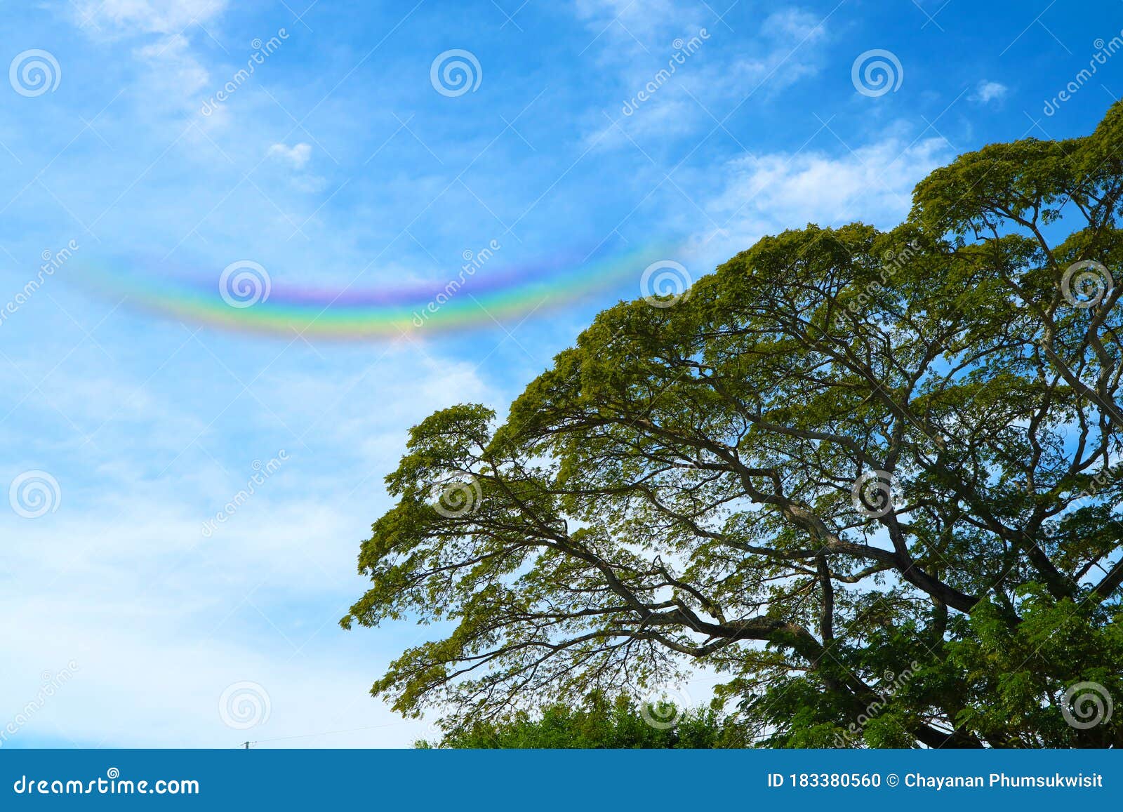 Circumzenithal Phenomenon of Rainbow Appear on Blue Sky White Cloud ...