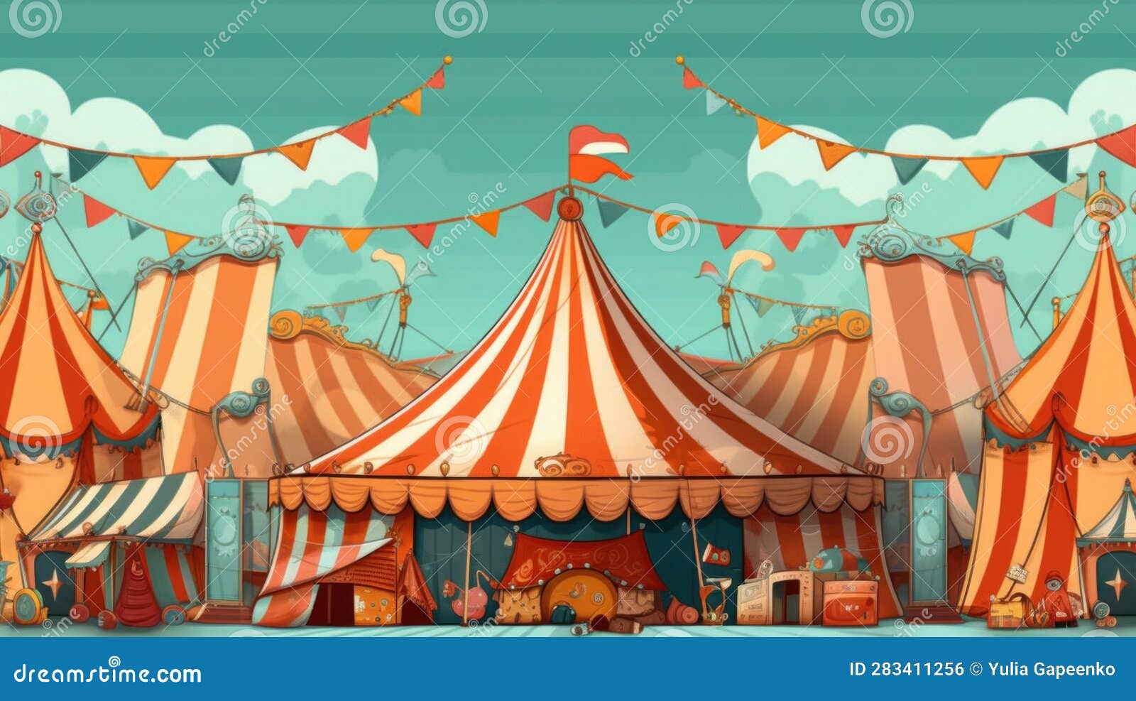Circus Abstract Background. Illustration AI Generative Stock ...