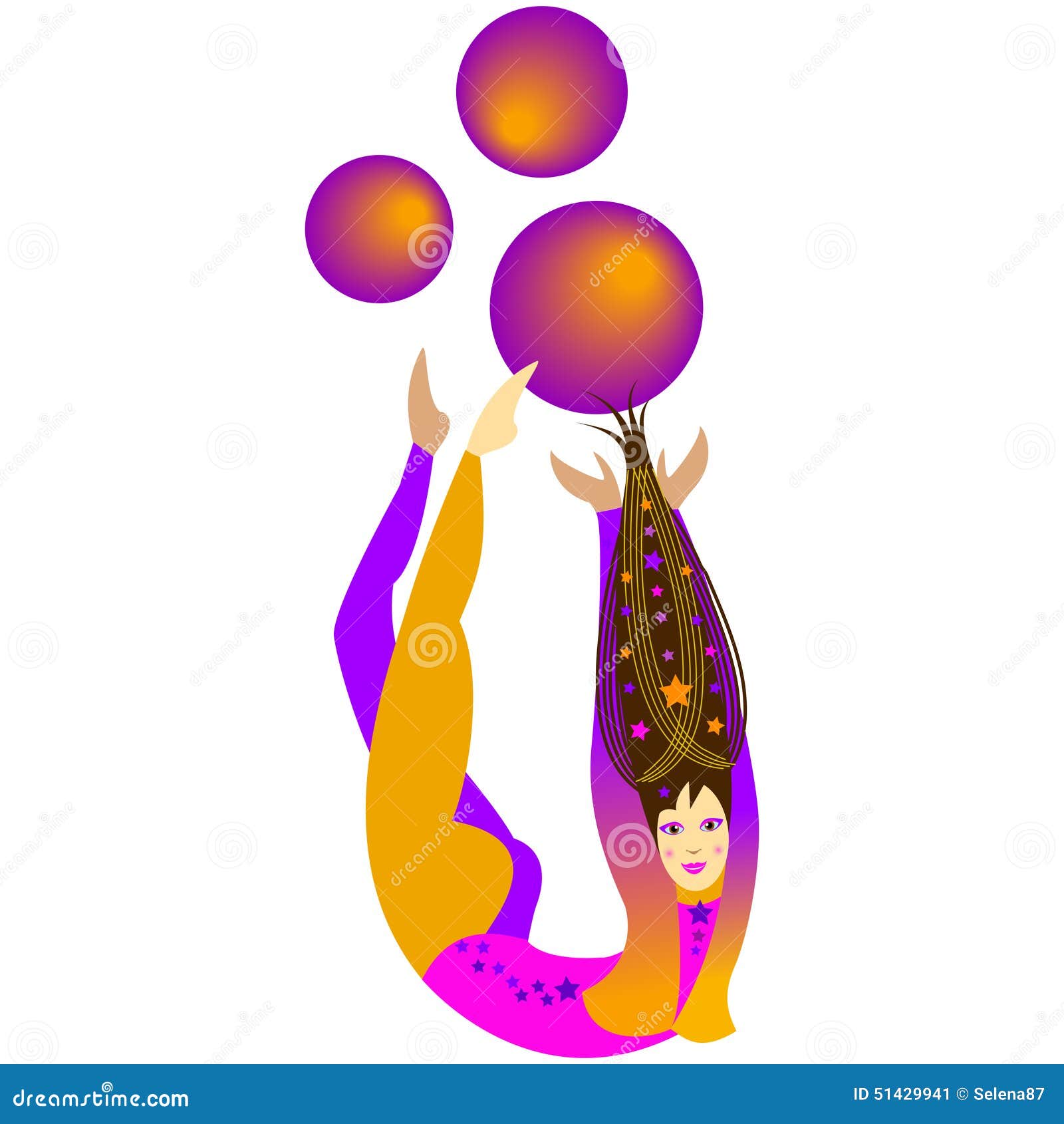 Circus Acrobat Girl. Cartoon Vector | CartoonDealer.com #51429941