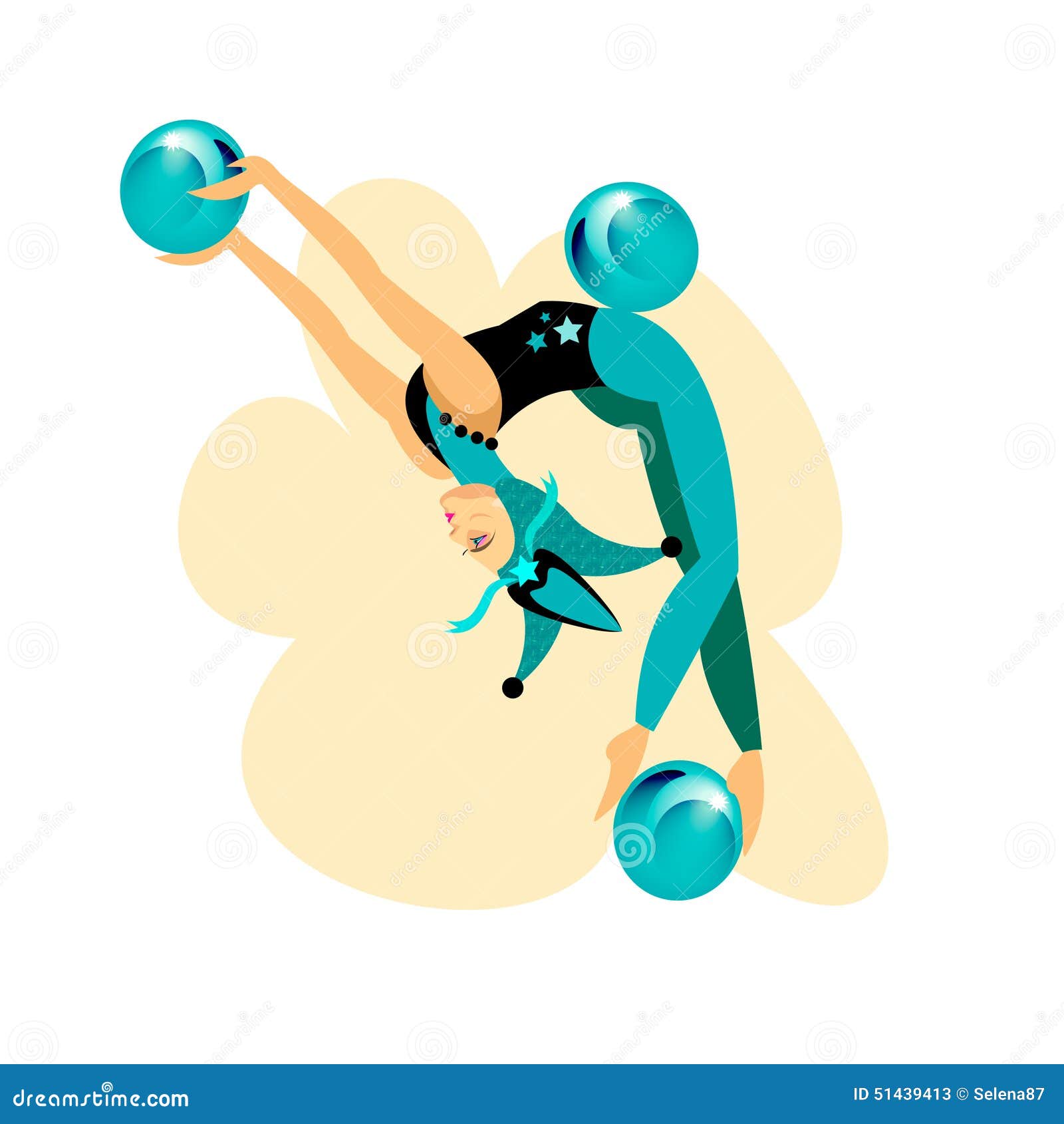 Circus Acrobat Girl. Cartoon Vector | CartoonDealer.com #51429941