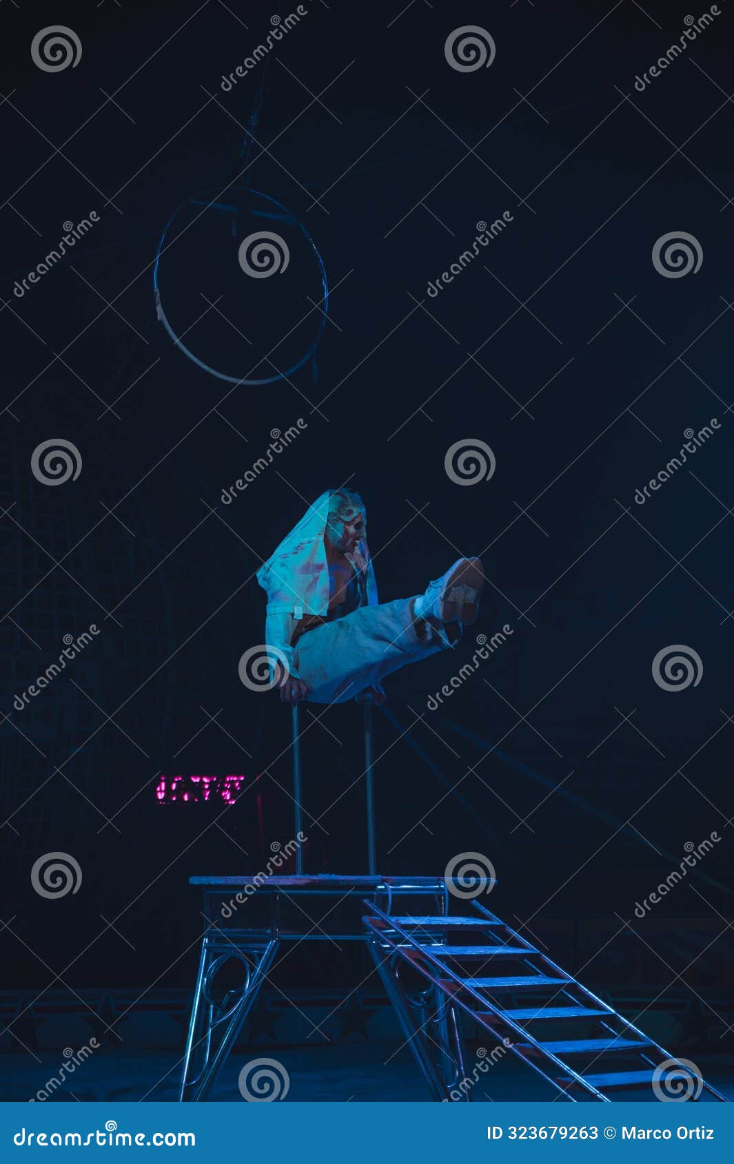 Circus Acrobat Showing His Talent To the Public while Doing a Handstand ...