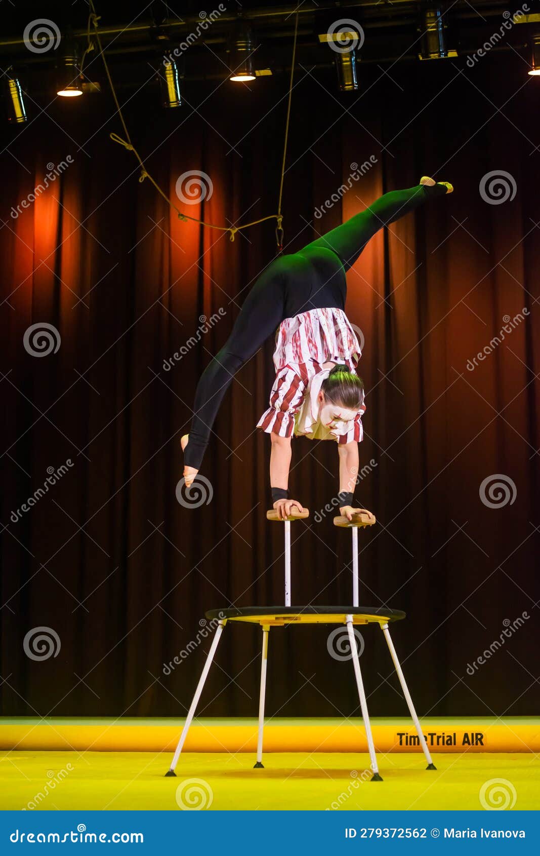 Circus Acrobatics. Beautiful Performance on Stage. Editorial ...