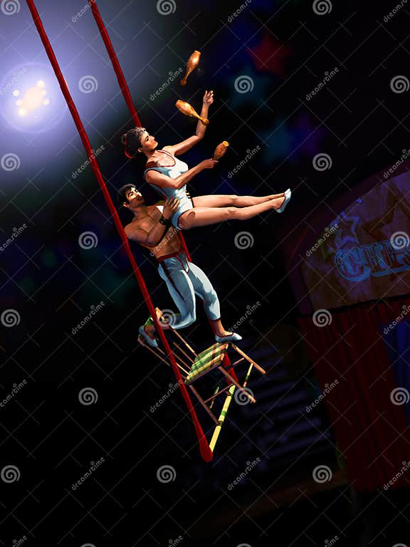 Circus acrobats stock illustration. Illustration of entertains - 22154411