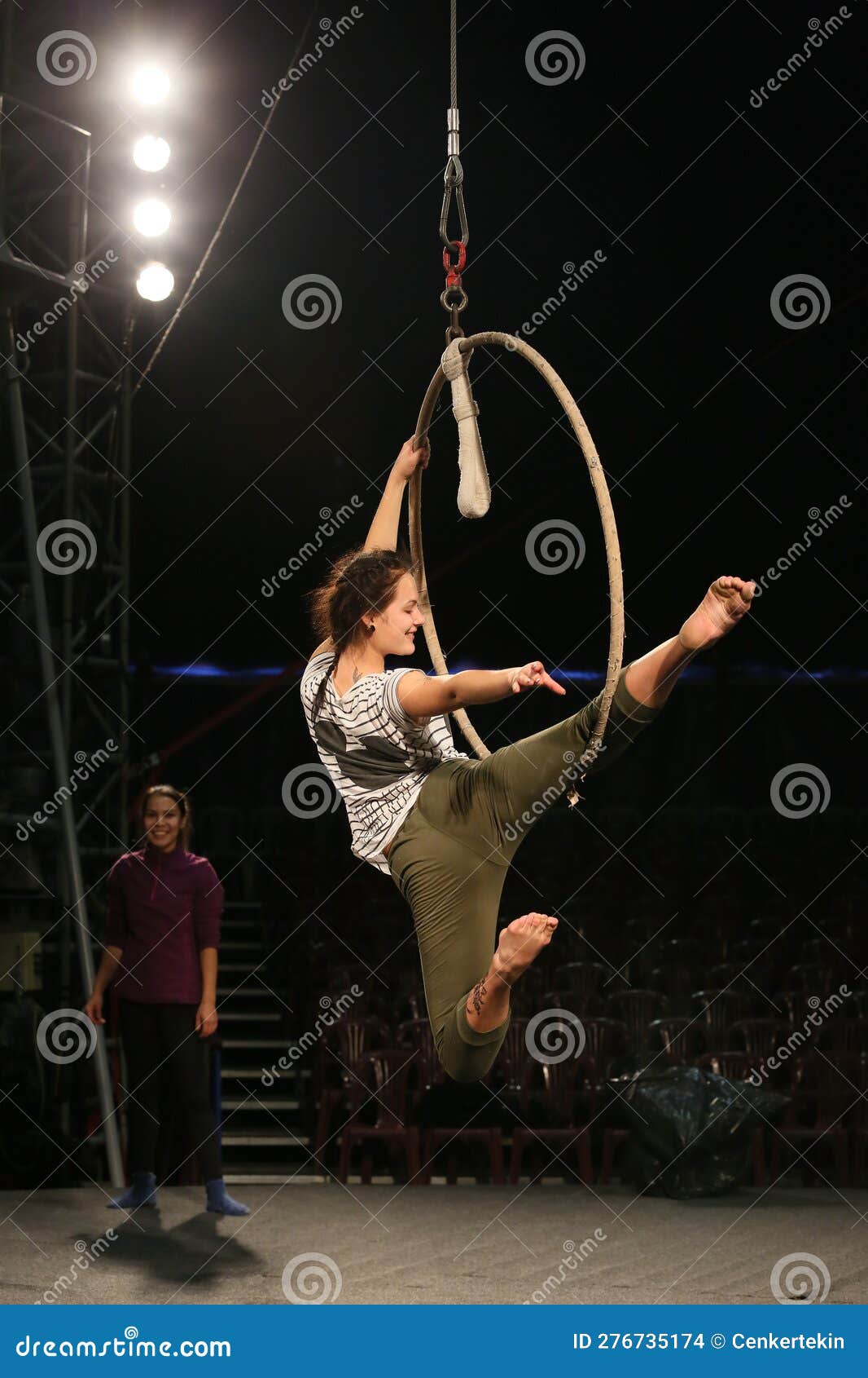 Circus acrobats practicing editorial stock image. Image of active ...