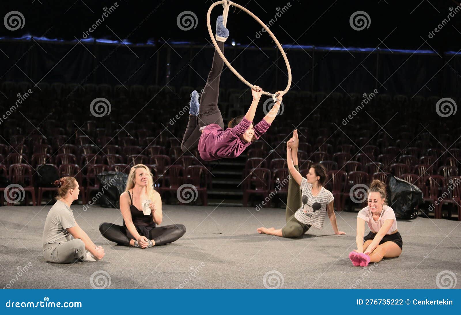 Circus acrobats practicing editorial photography. Image of exercise ...