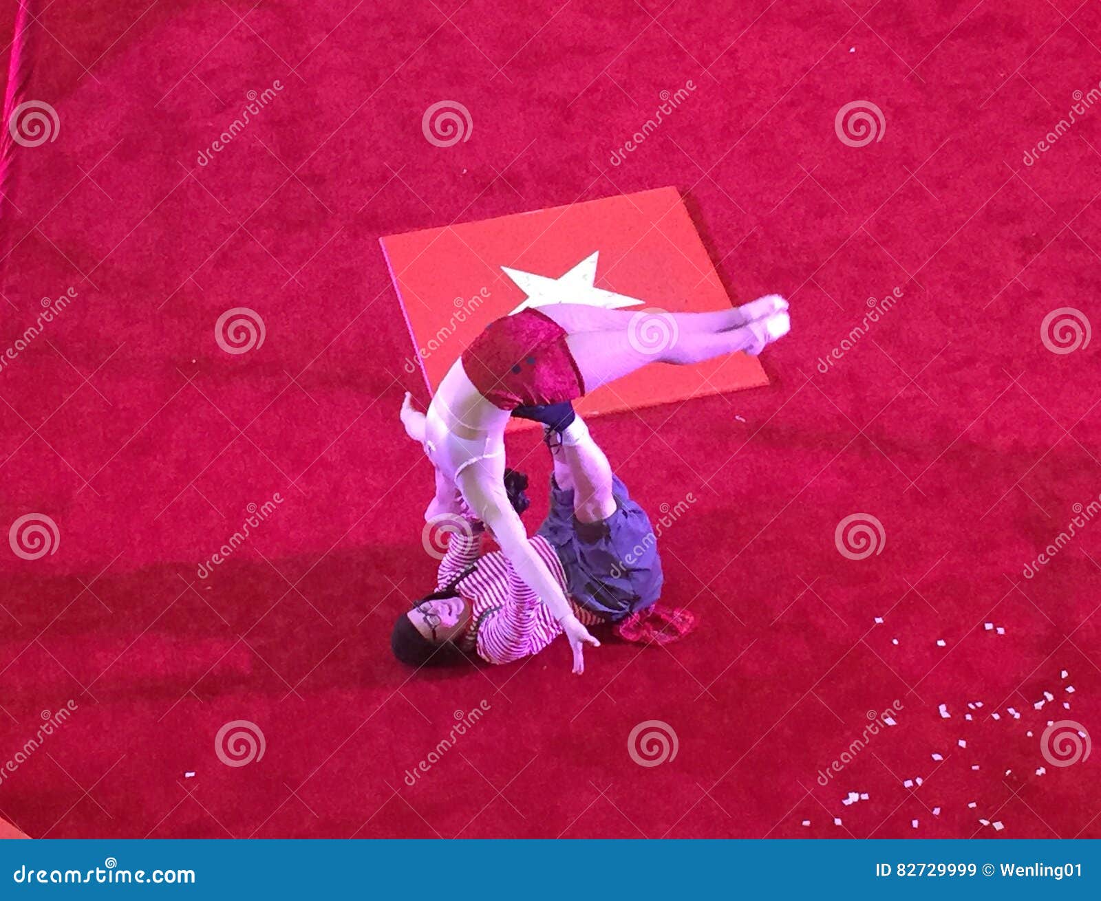Circus Act in a Red Ring Galleria Texas Editorial Stock Image - Image ...