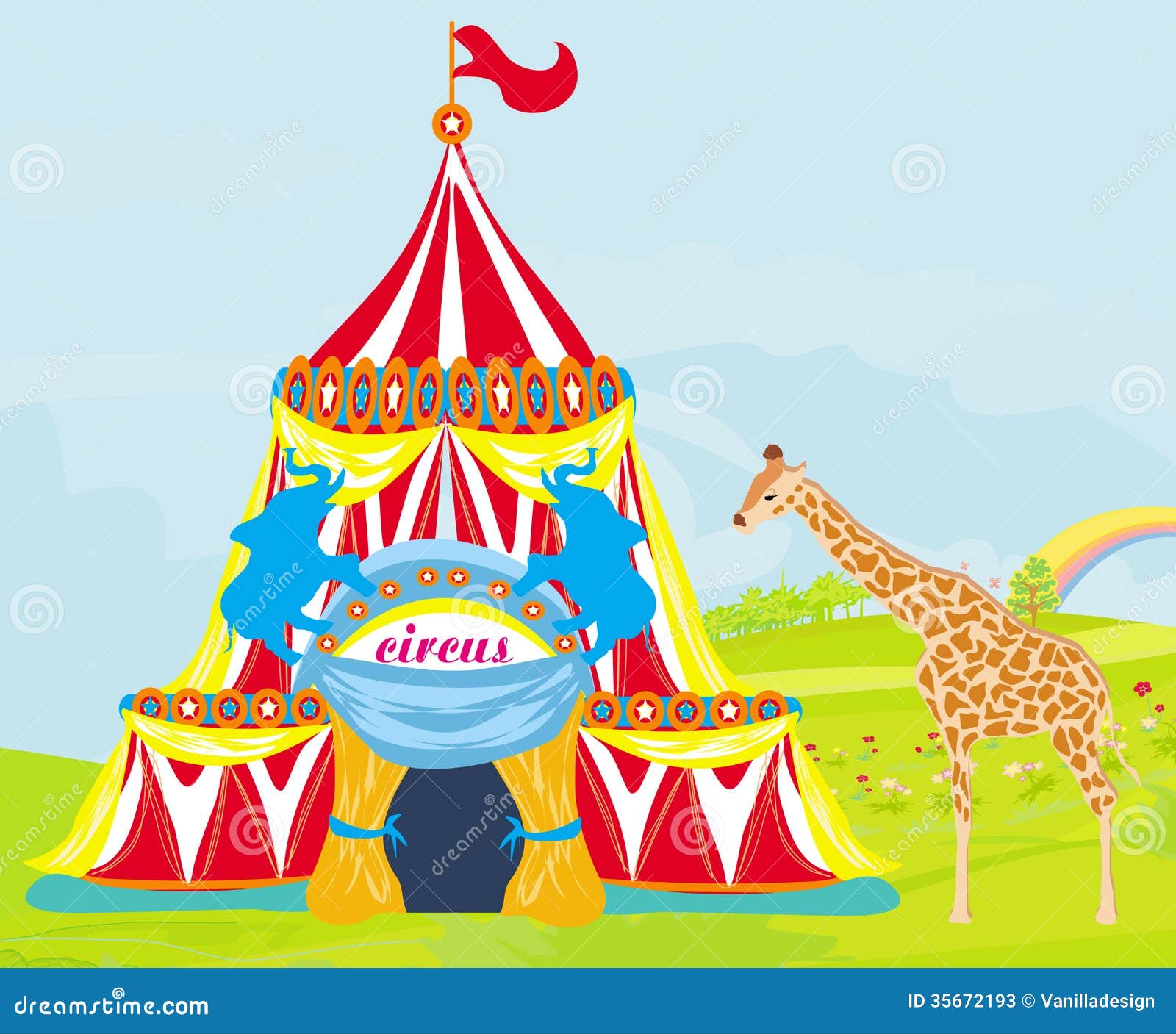 Circus with animals stock vector. Illustration of event - 35672193