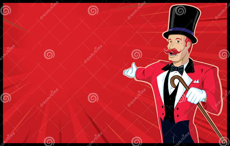 Circus Announcer with Background Stock Vector - Illustration of ...