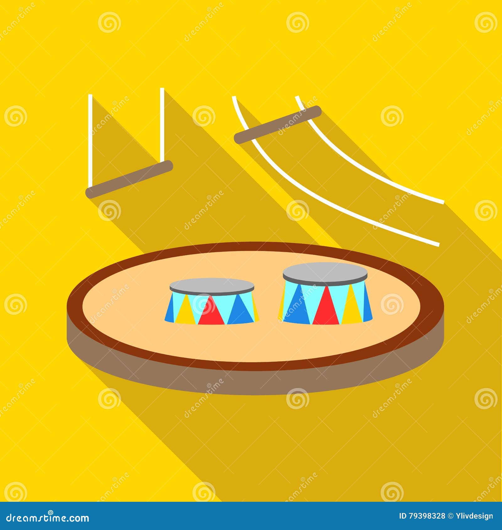 Circus Arena Icon, Flat Style Stock Vector - Illustration of amusing ...