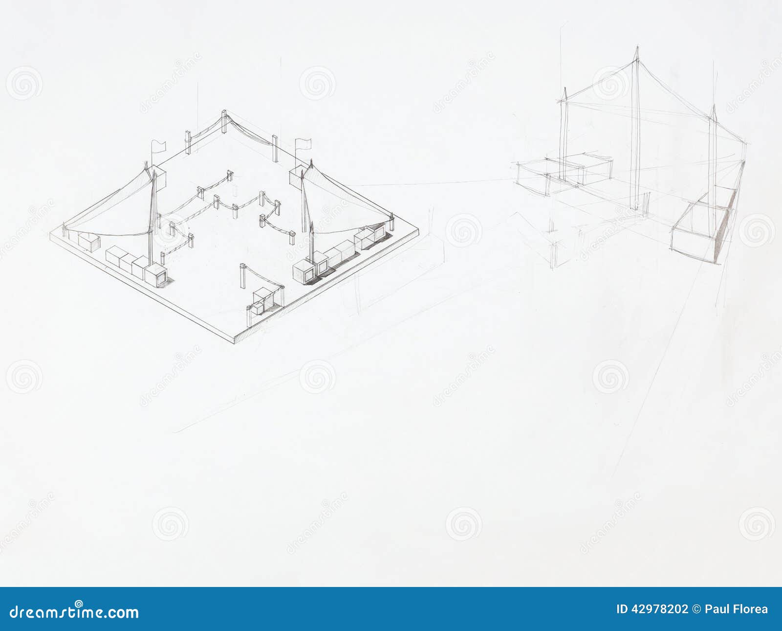 Circus Arena, Perspective View Stock Illustration - Illustration of ...