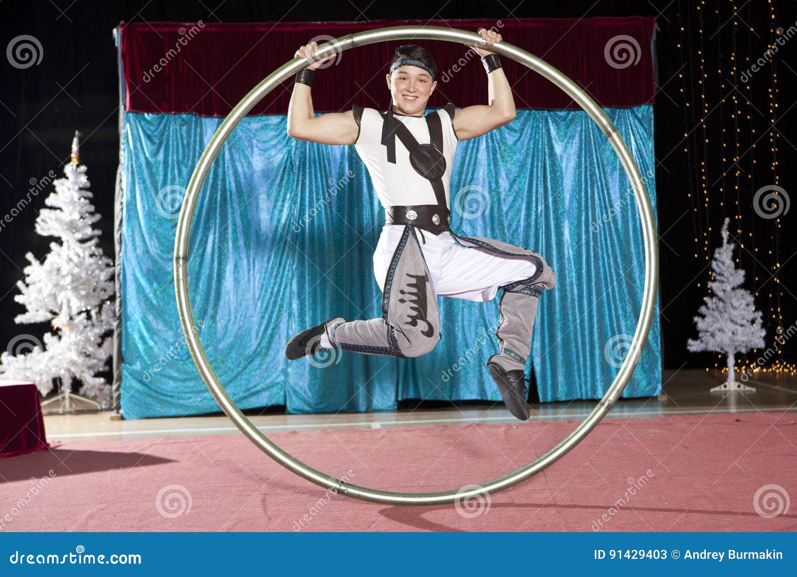 Circus Artist in a Cyr Wheel Stock Image - Image of artist, training ...