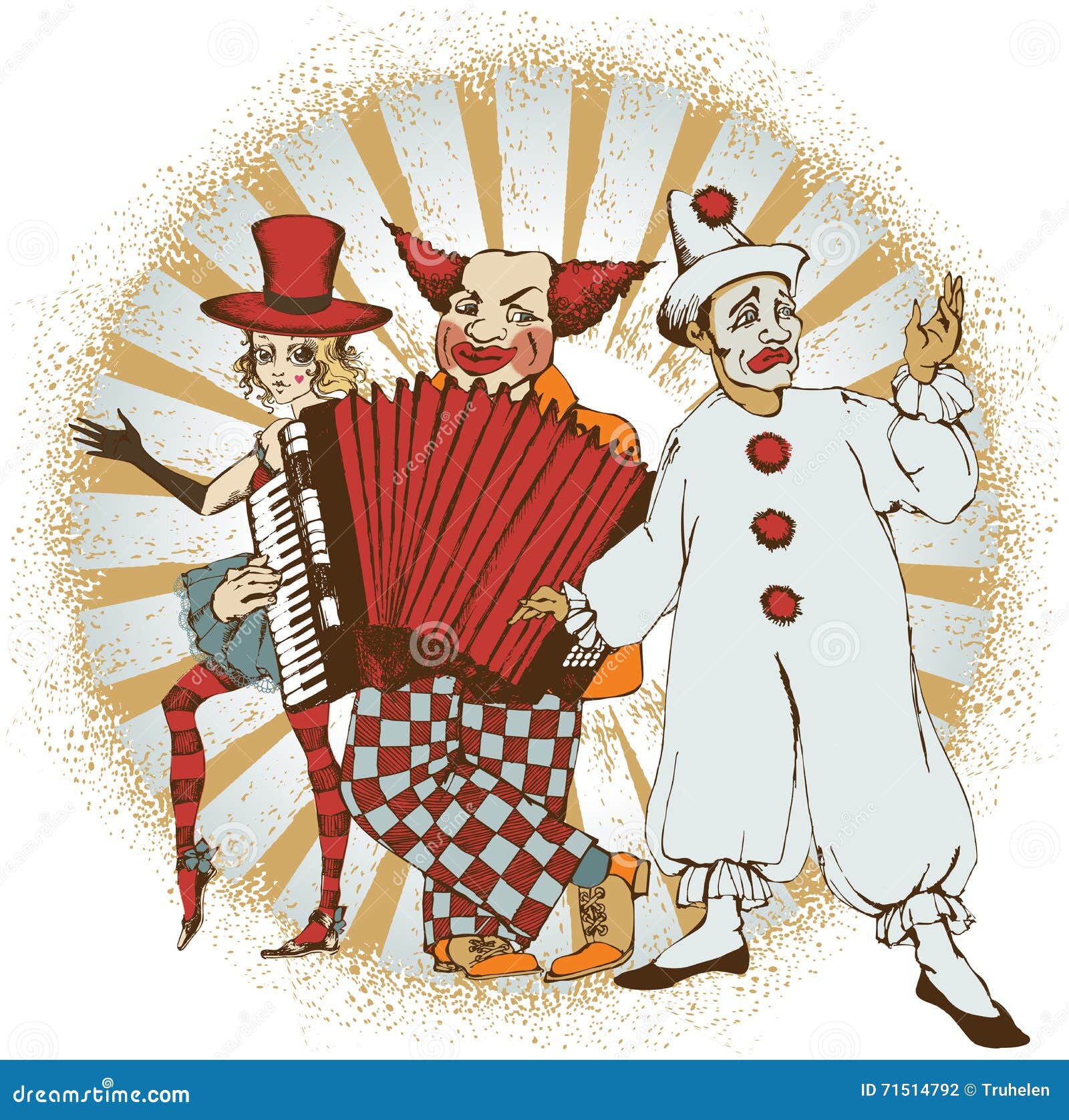 Circus artists stock illustration. Illustration of entertainer - 71514792