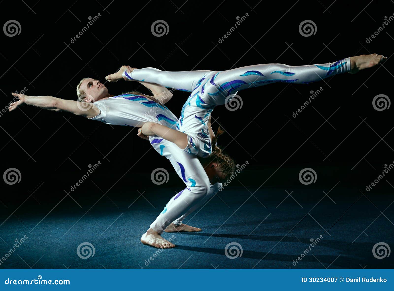 Circus Artists Perform Different Tricks. Stock Image - Image of adult ...