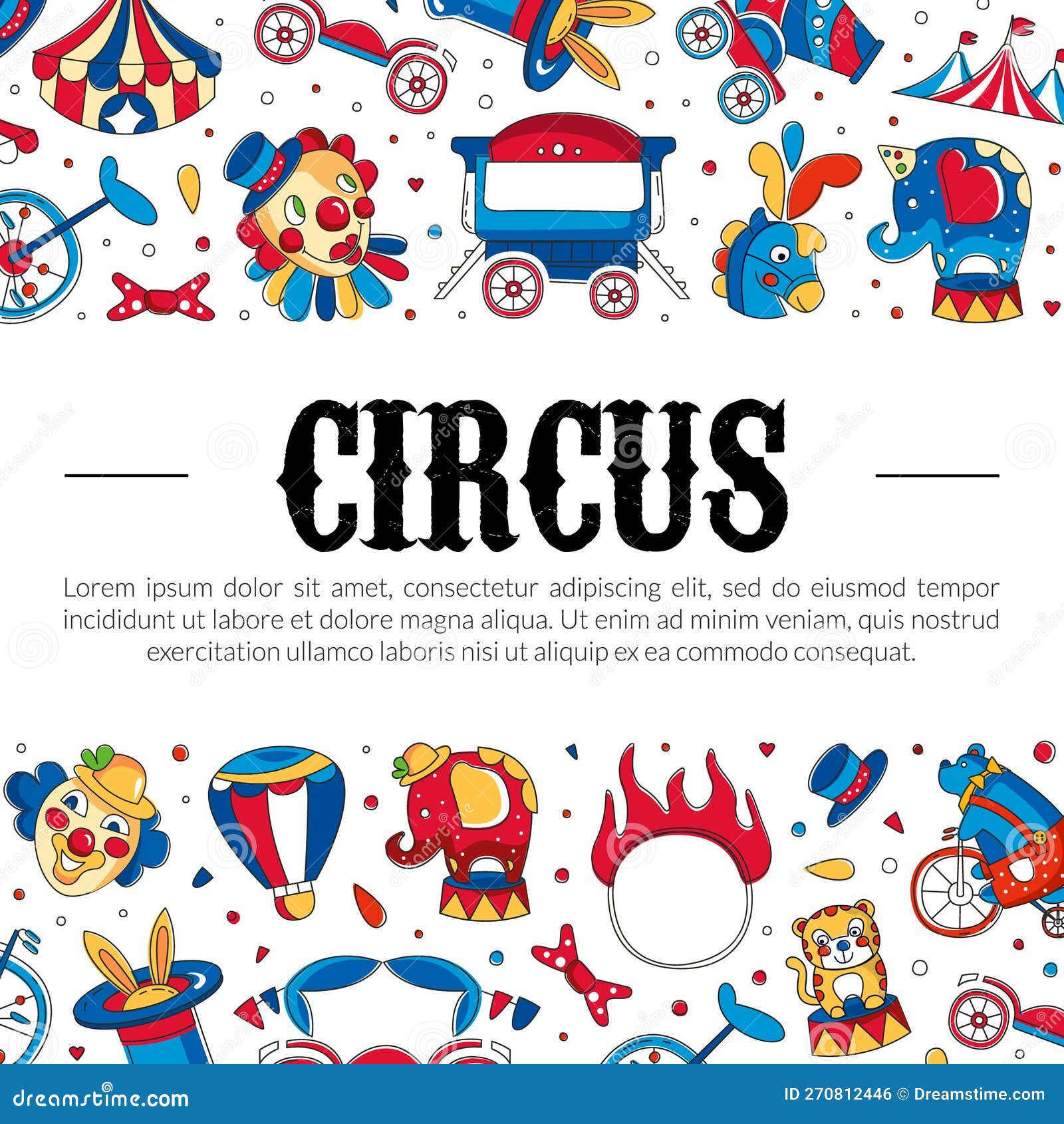 Circus Banner Template with Space for Text. Circus Show Banner, Poster ...
