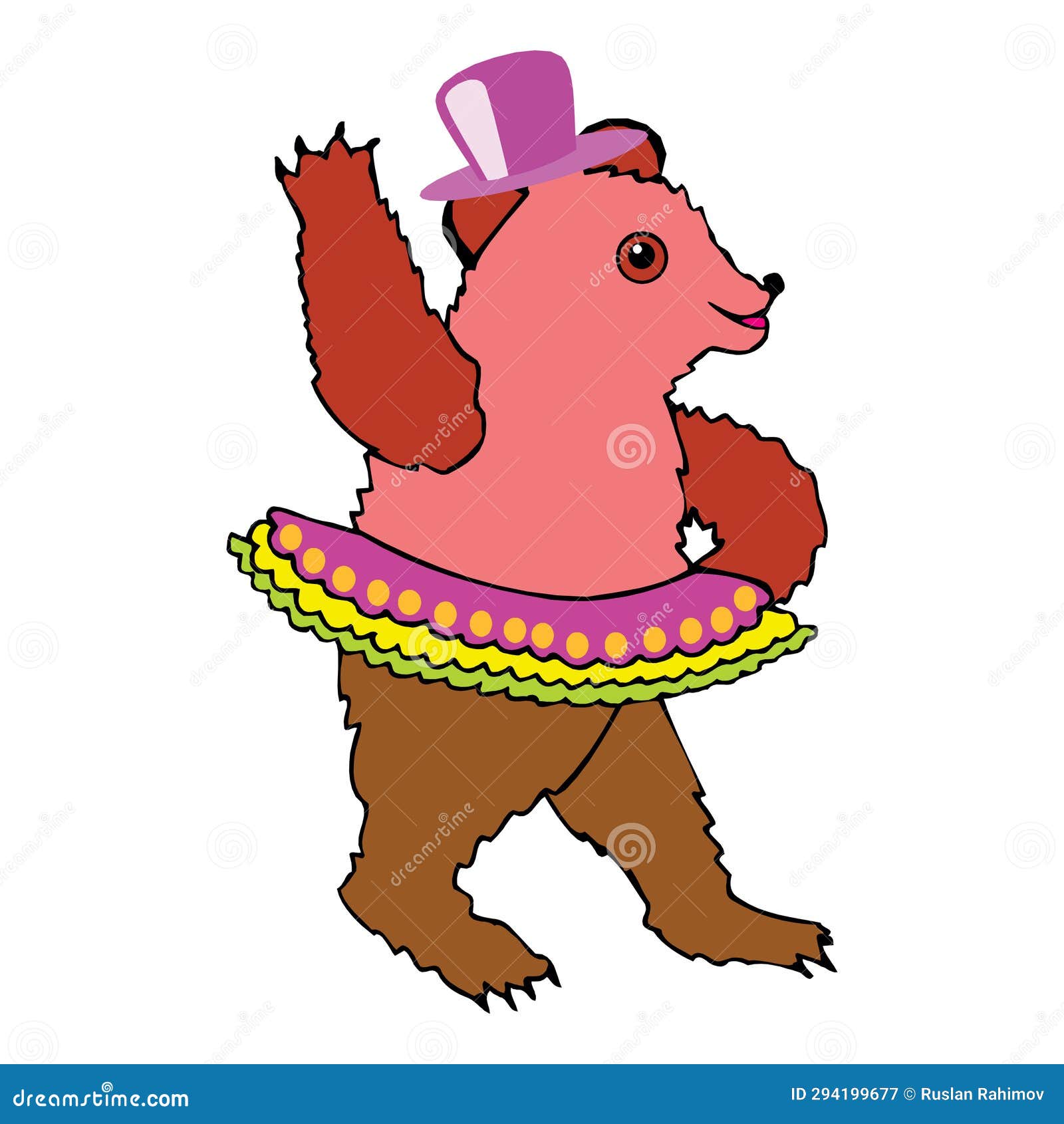Circus Bear Isolated on a White Background in Eps 10 Stock Vector ...