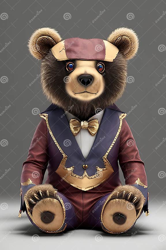Circus Bear Toy Stuffed Bear Sitting Generative AI Stock Illustration ...