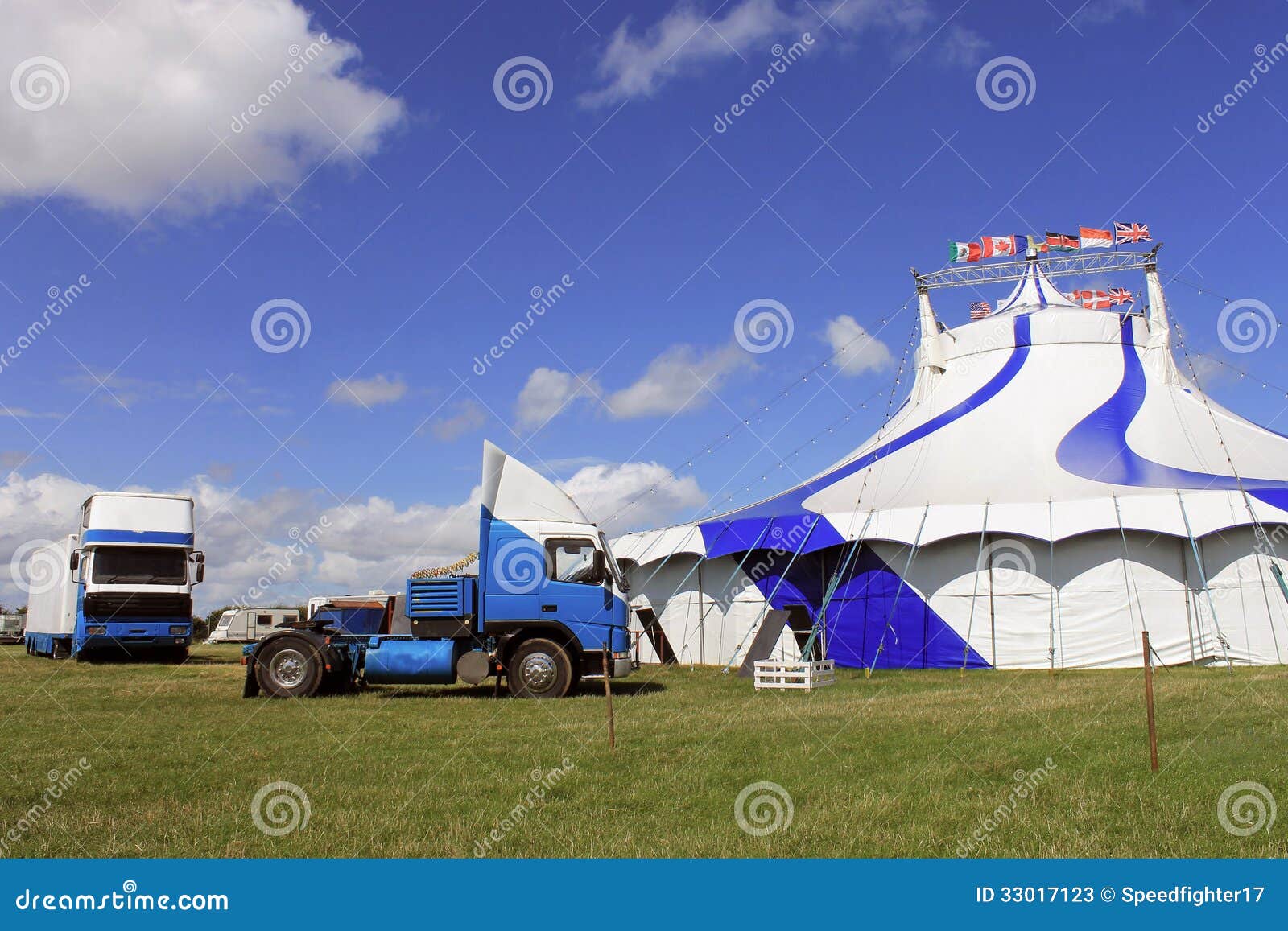 Circus big top tent stock image. Image of blue, striped - 33017123