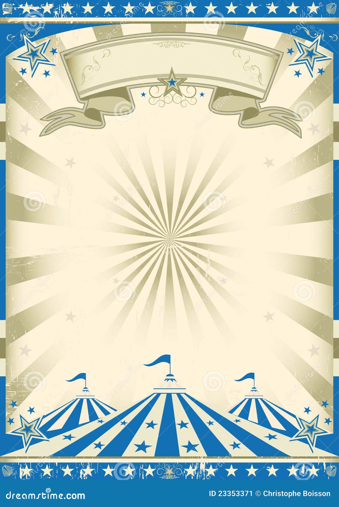 Circus Blue Vintage Cartoon Vector | CartoonDealer.com #23353371