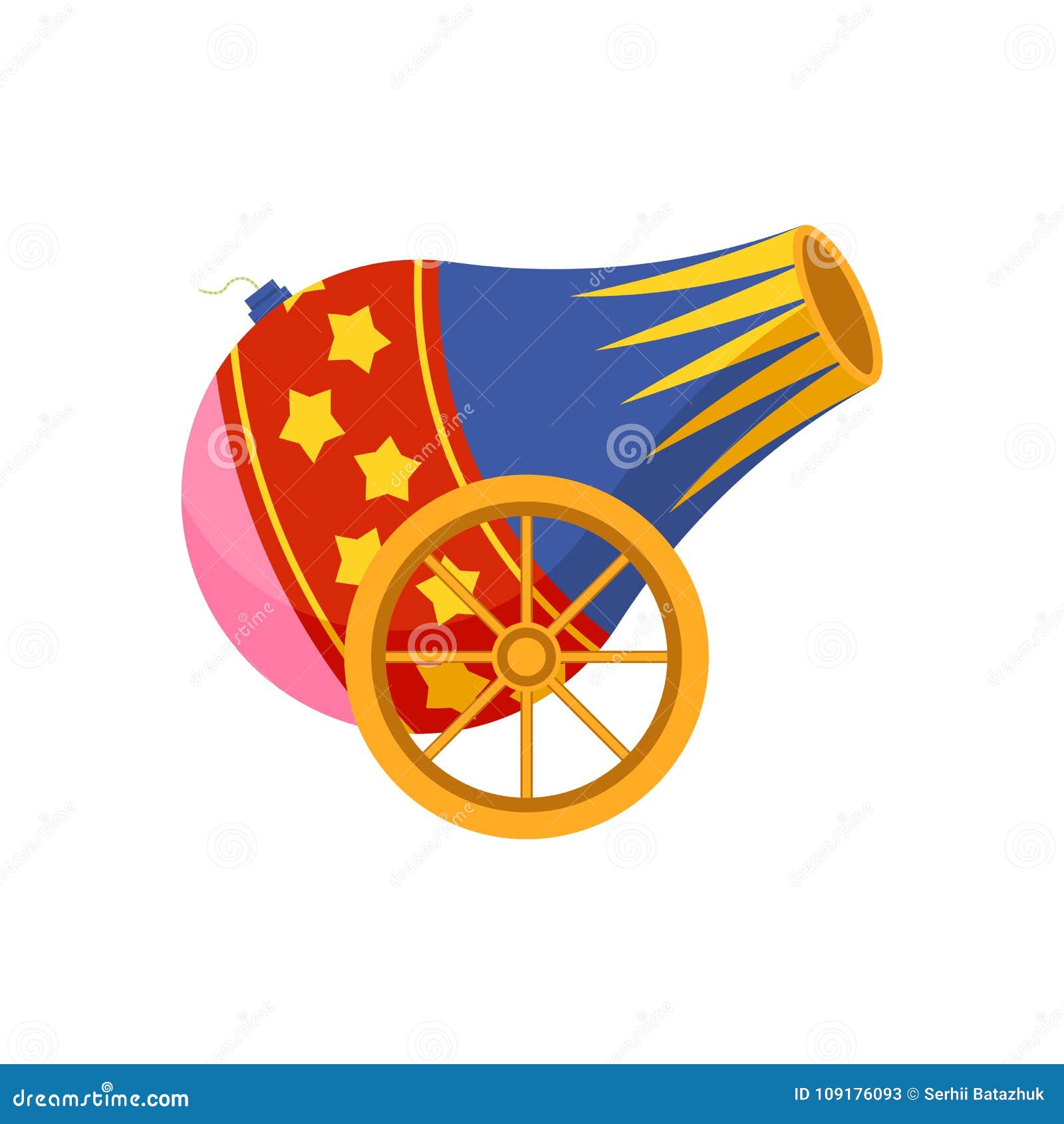 Circus Cannon Show. Shooting Gun On Cirque Arena Performer Clowns On ...