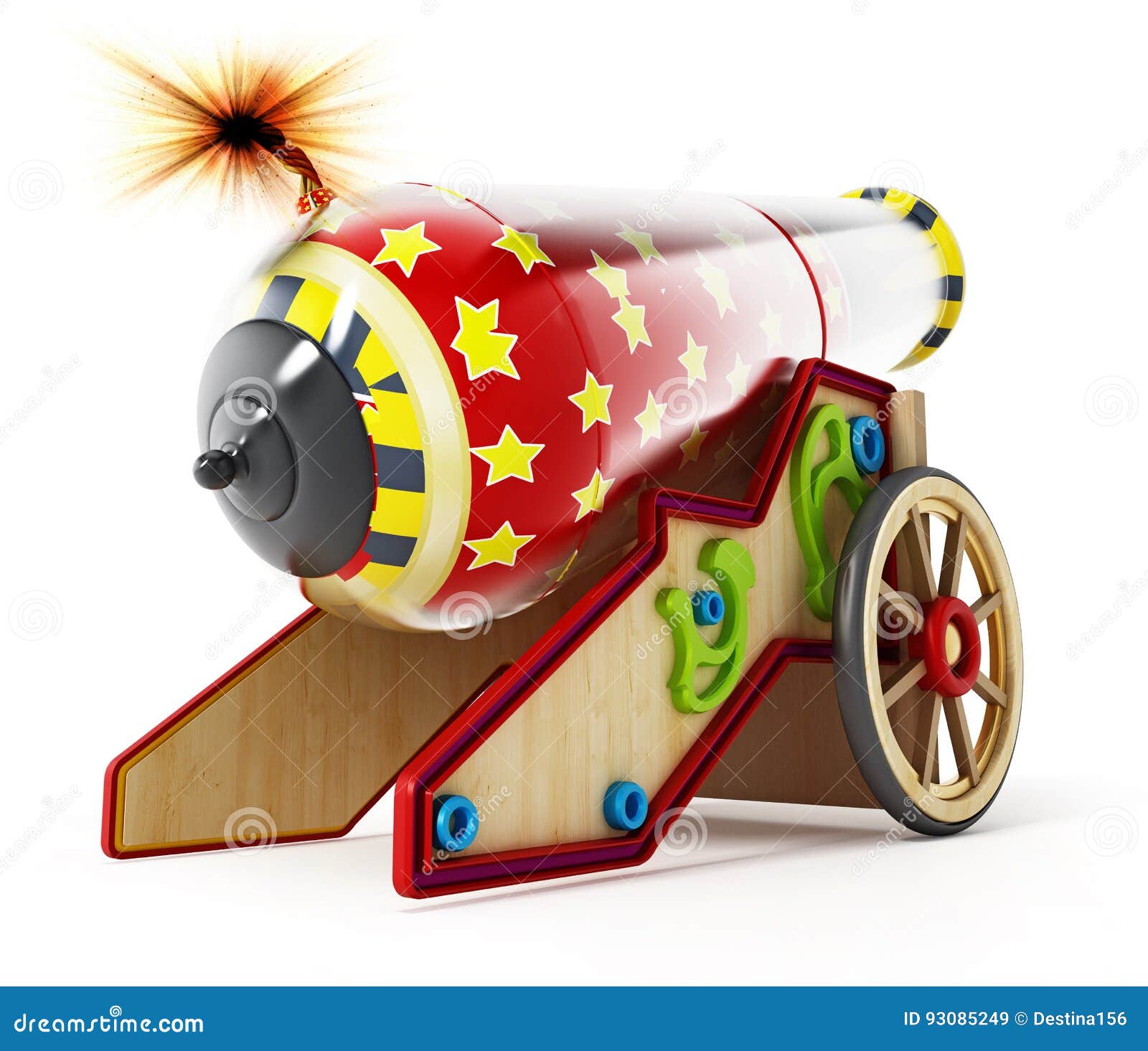 Circus Cannon Show. Shooting Gun On Cirque Arena Performer Clowns On ...