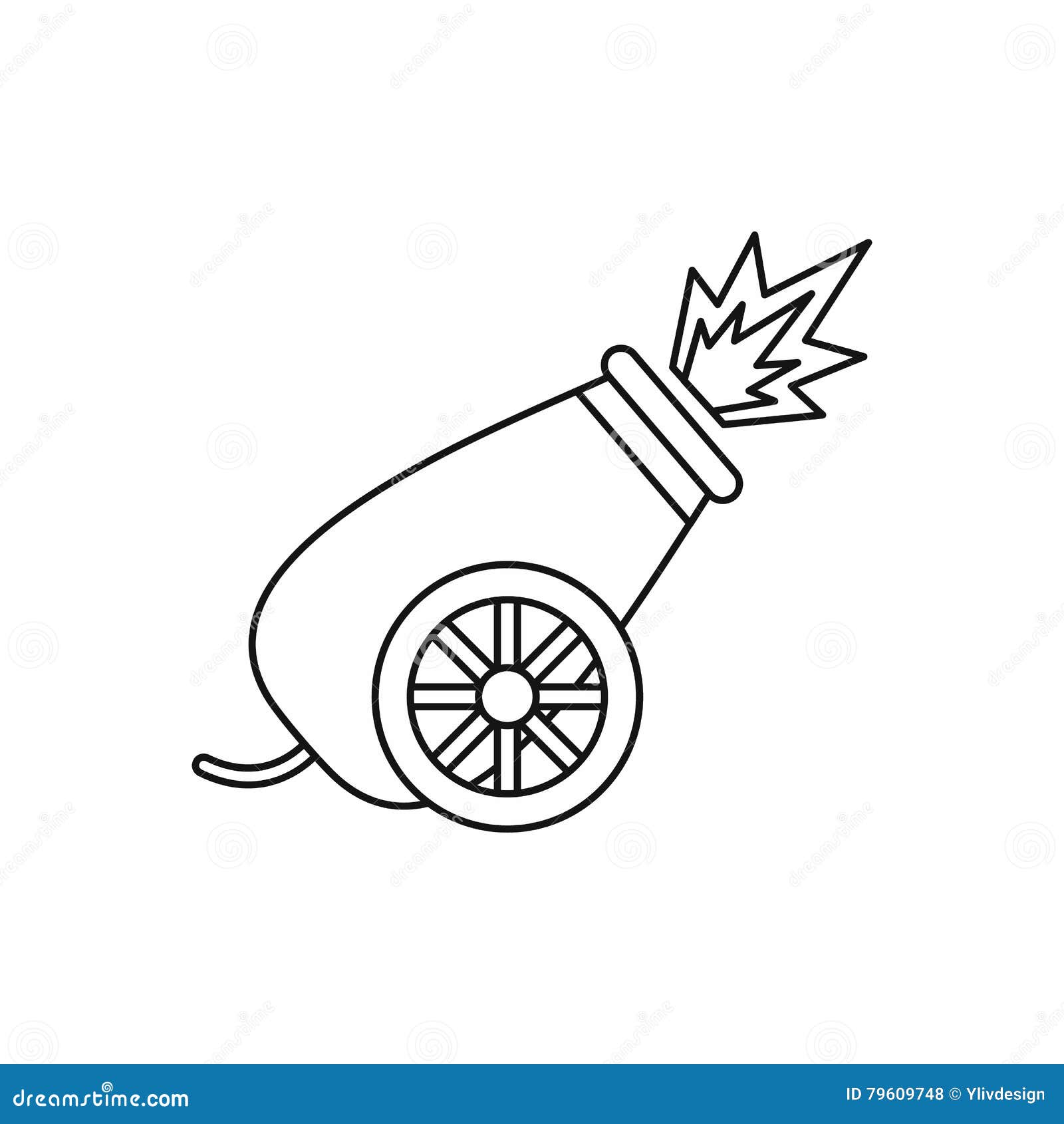 Cannon Outline Map Vector Illustration | CartoonDealer.com #324136452